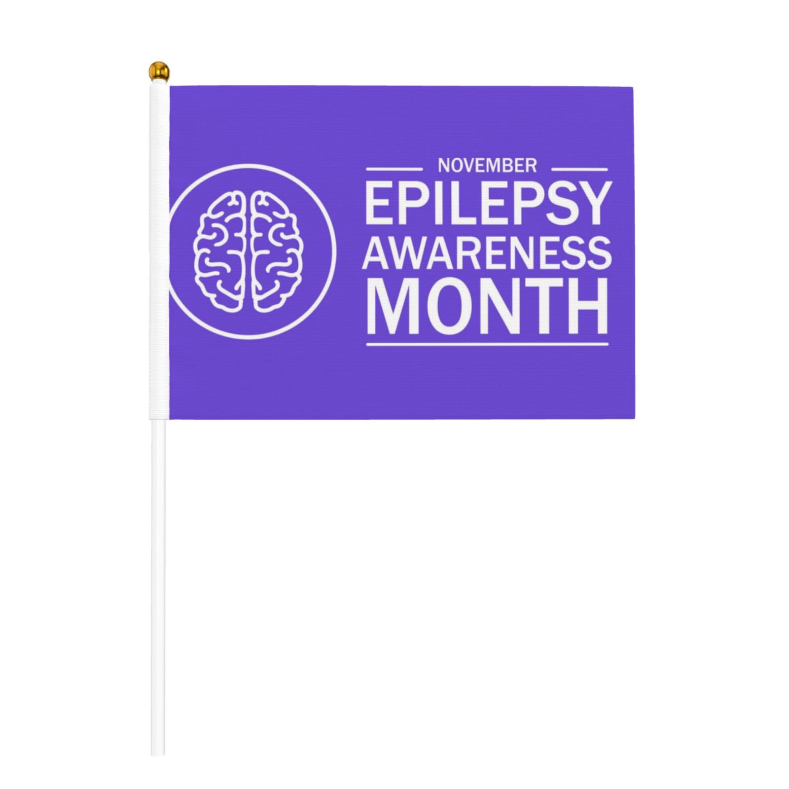 Epilepsy Awareness Month Purple Ribbon Flag Small Mini Hand Held Flags ...