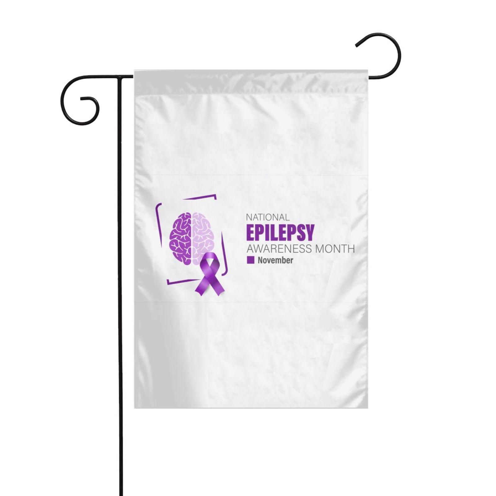 Epilepsy Awareness Month Purple Ribbon Garden Flag Double Sided Yard ...
