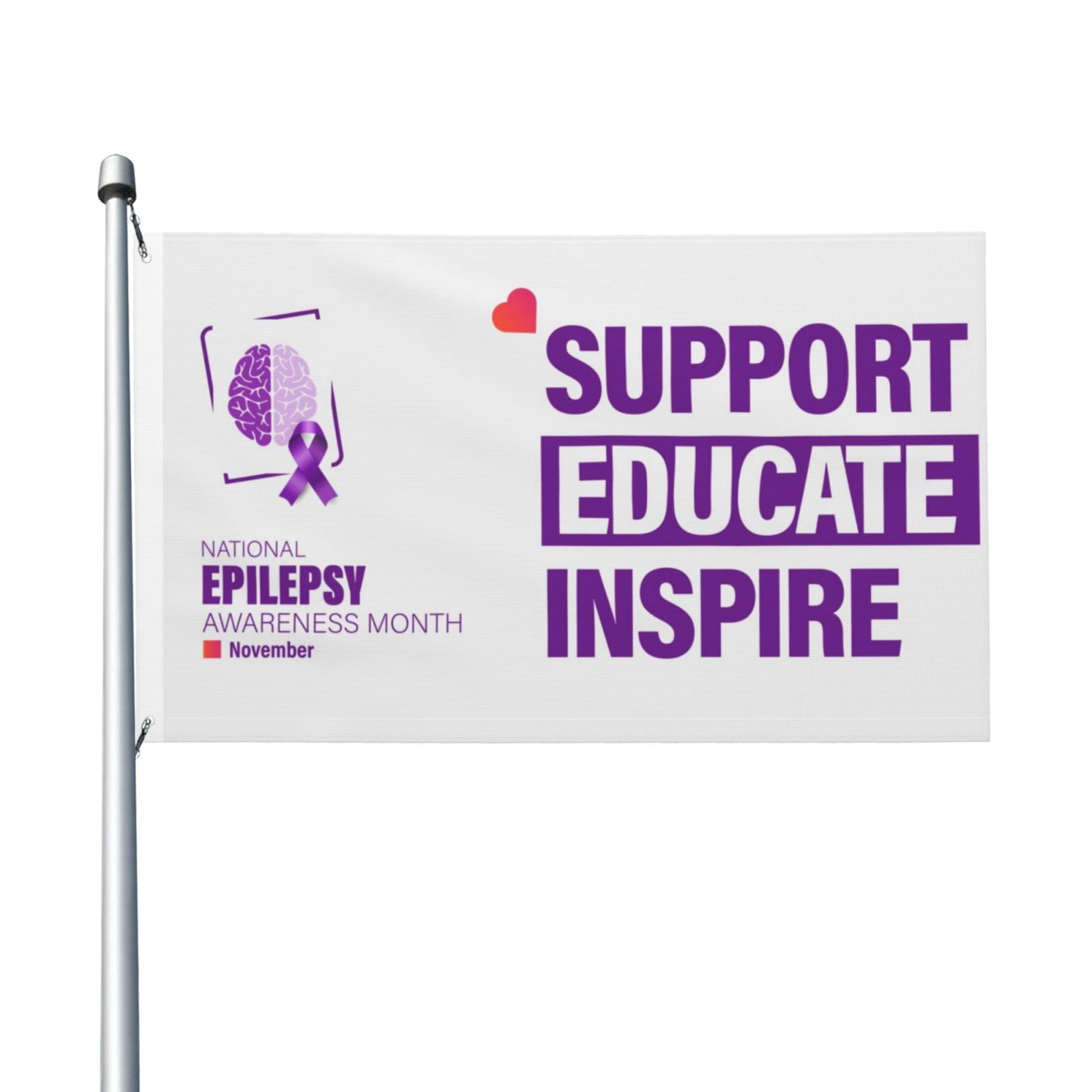 Epilepsy Awareness Month Purple Ribbon Garden Flags 3x5 Ft Decoration ...