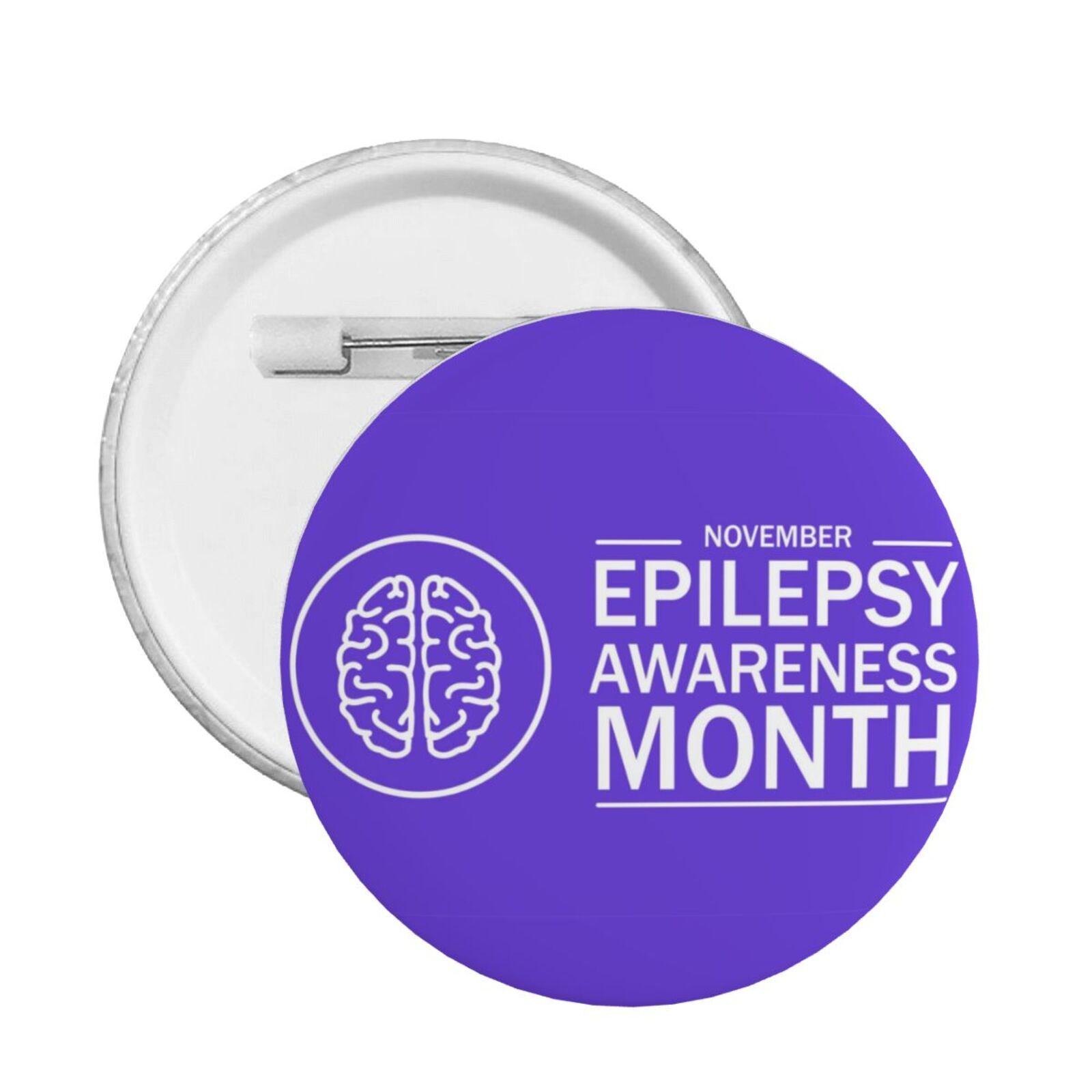 Epilepsy Awareness Month Purple Ribbon Pin Button Badge, Personalised ...