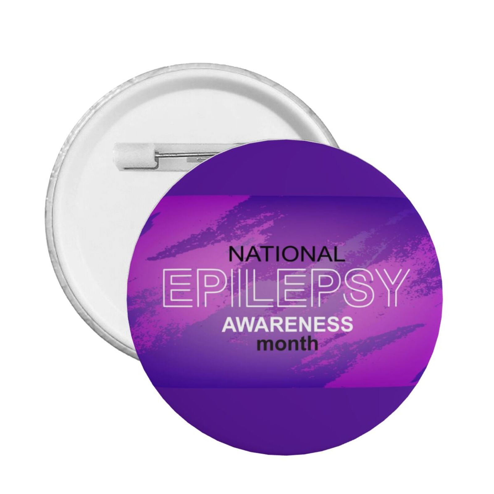 Epilepsy Awareness Month Purple Ribbon Pin Button Badge, Personalised ...