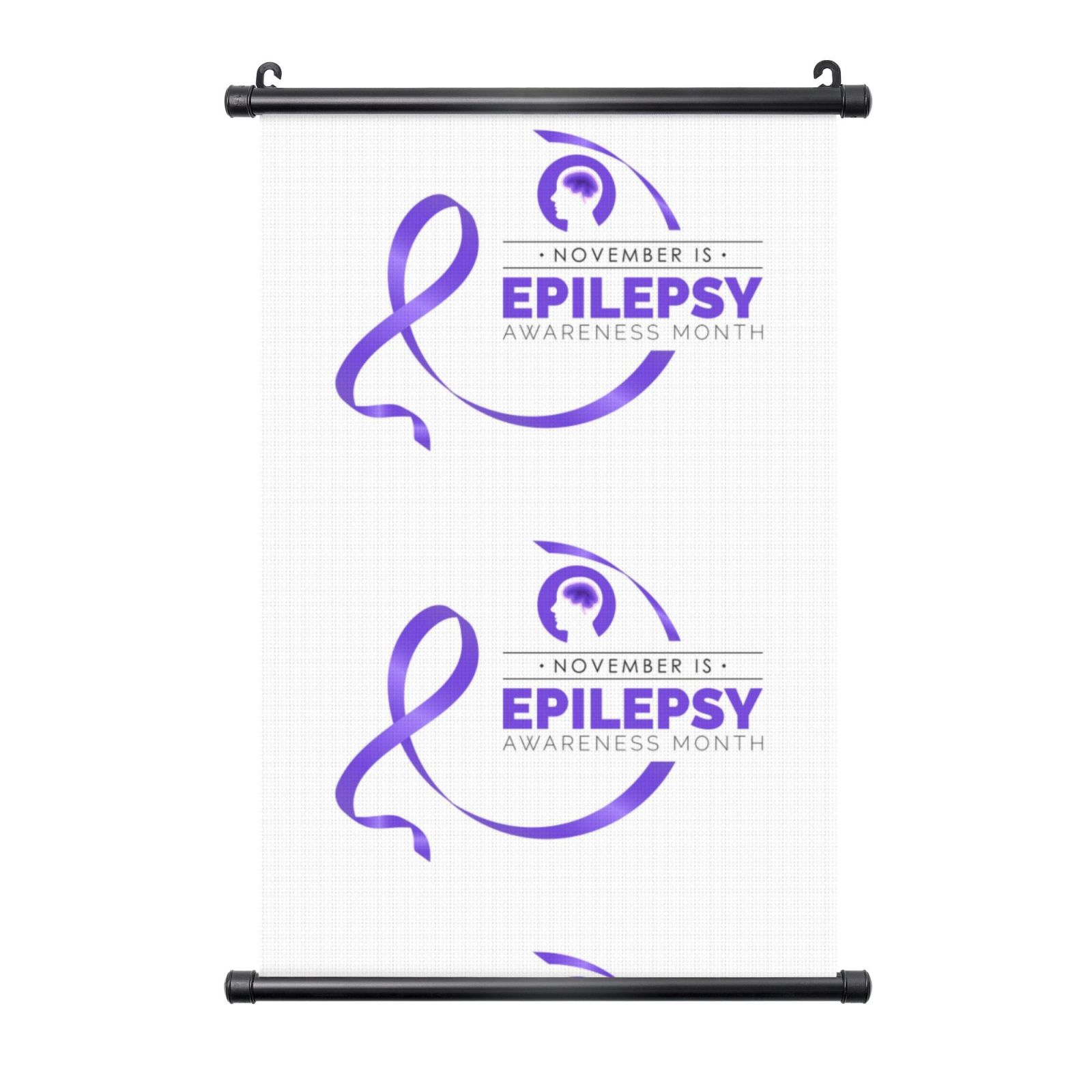 Epilepsy Awareness Month Purple Ribbon Poster Wall Art Banner Backdrop ...