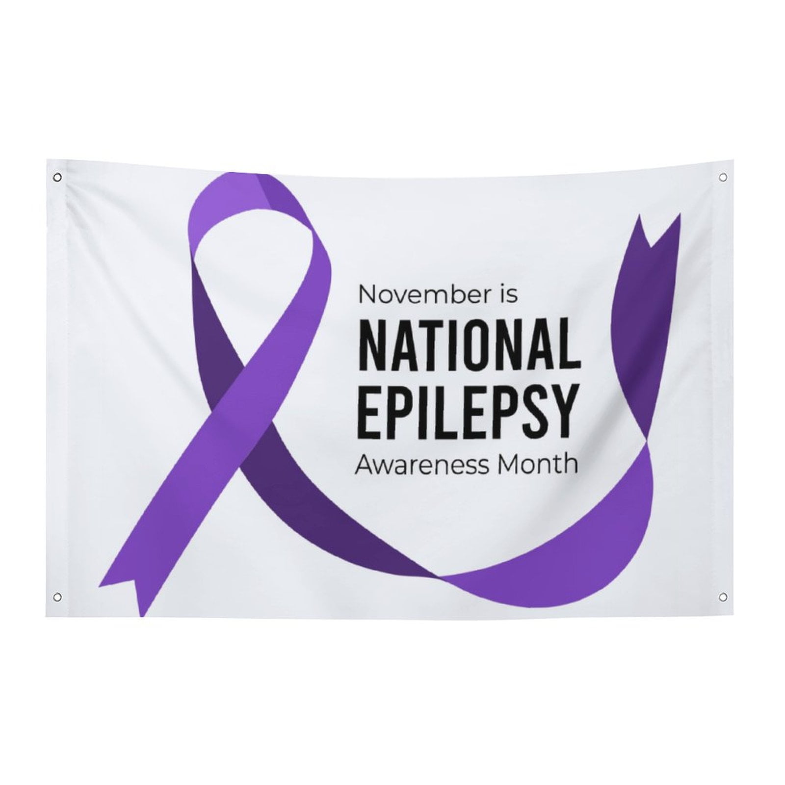 Epilepsy Awareness Month Purple Ribbon Tapestry Banner Backdrop Flag ...
