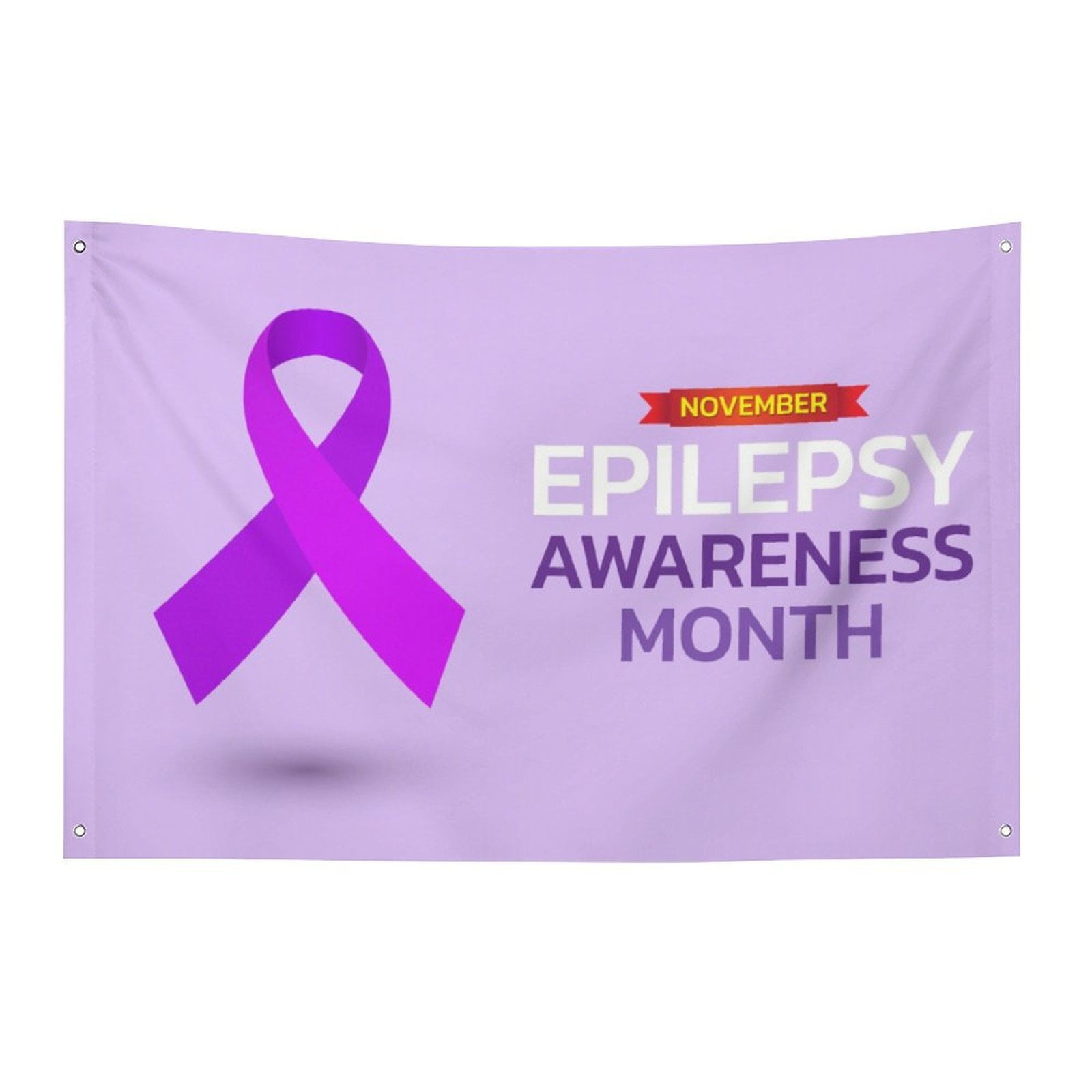 Epilepsy Awareness Month Purple Ribbon Tapestry Banner Backdrop Flag ...