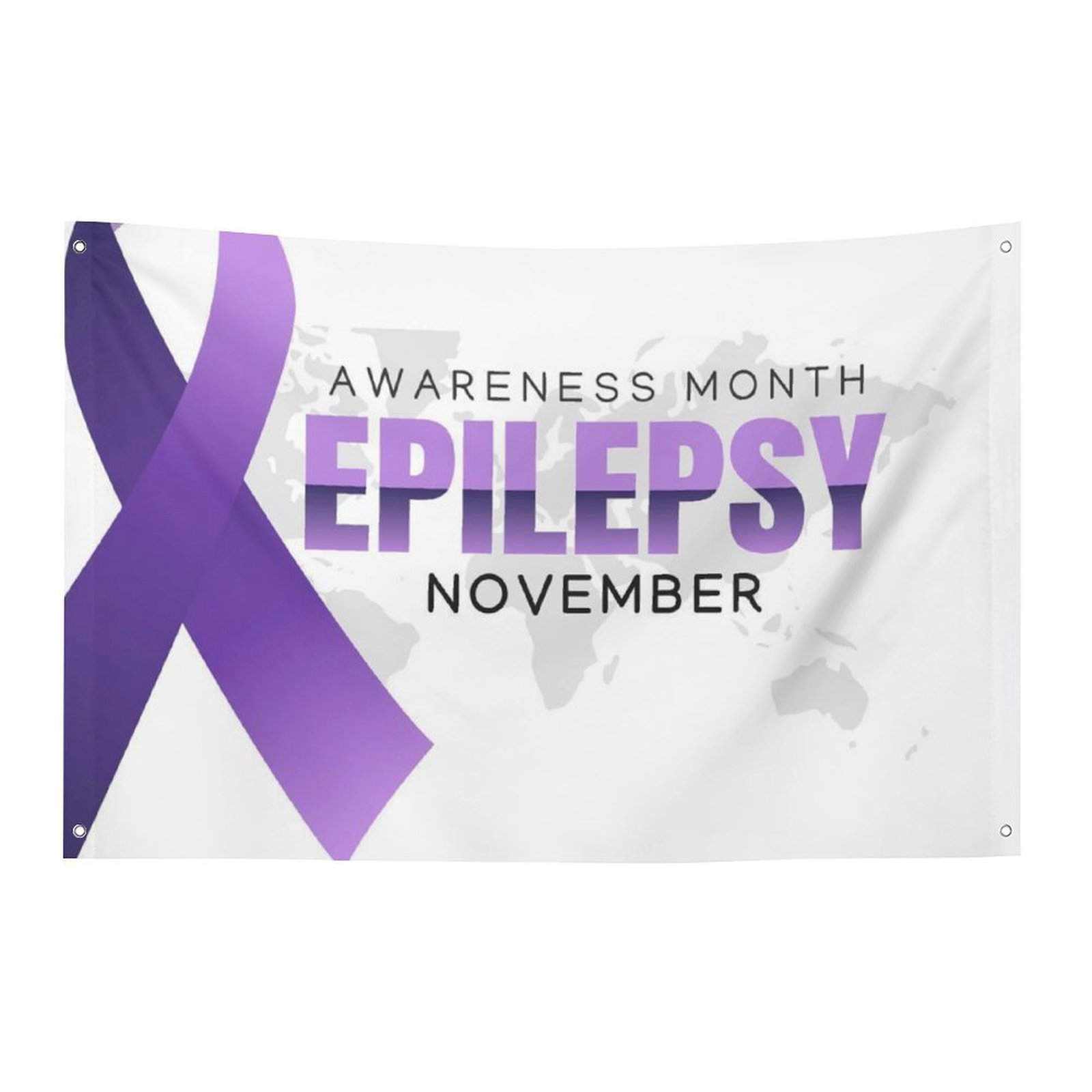Epilepsy Awareness Month Purple Ribbon Tapestry Banner Backdrop Flag ...