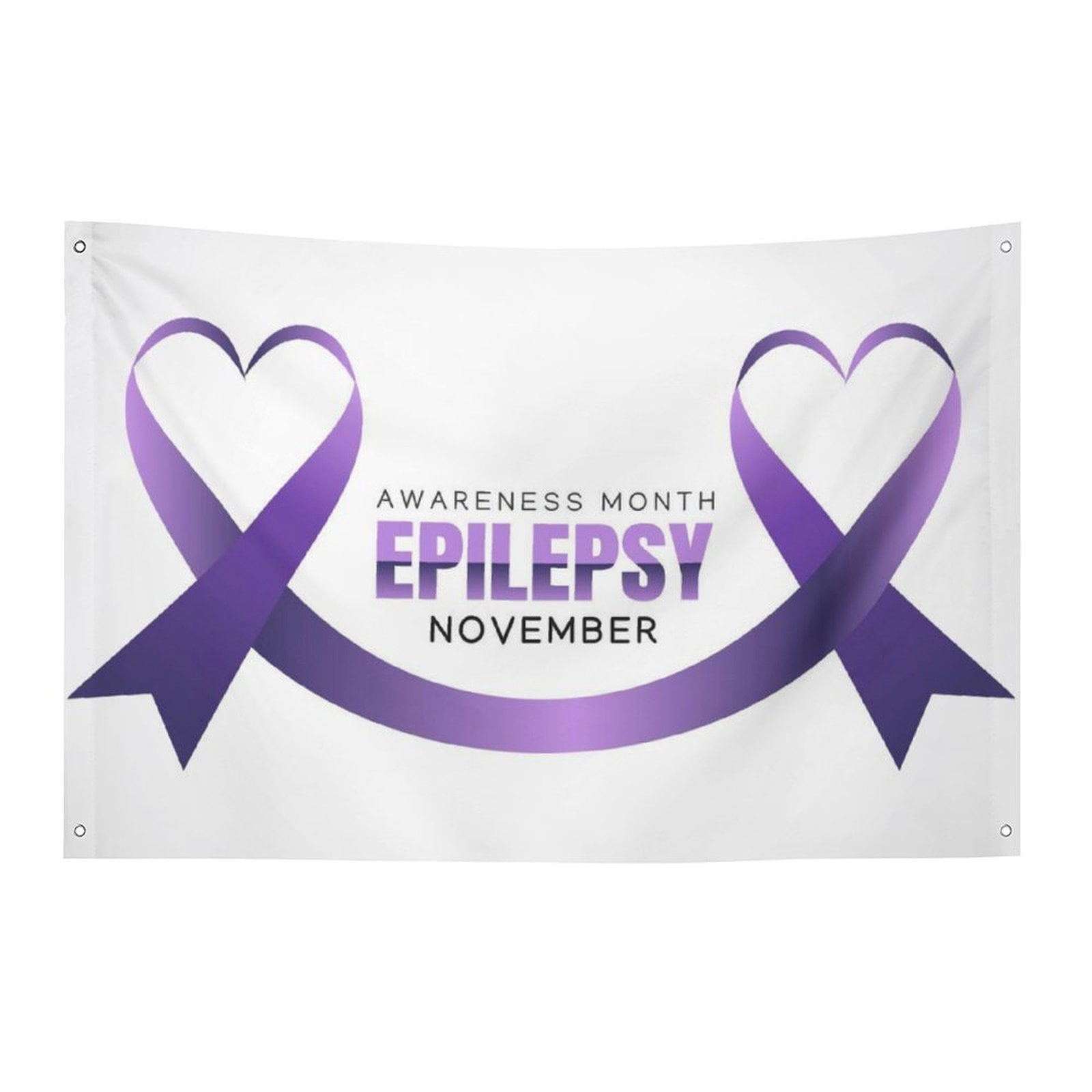 Epilepsy Awareness Month Purple Ribbon Tapestry Banner Backdrop Flag ...