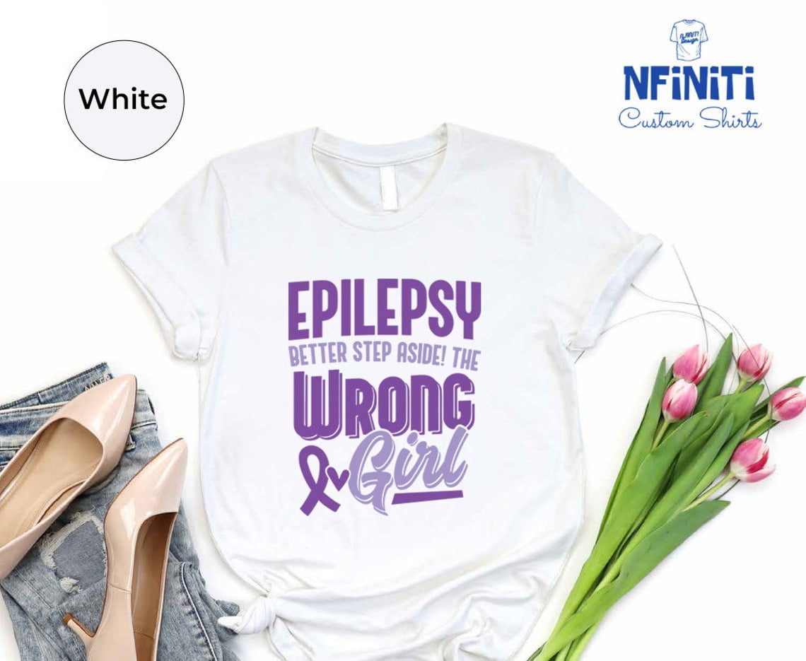 Epilepsy Awareness Shirt, Purple Ribbon Warrior Tee All Size S-5Xl ...