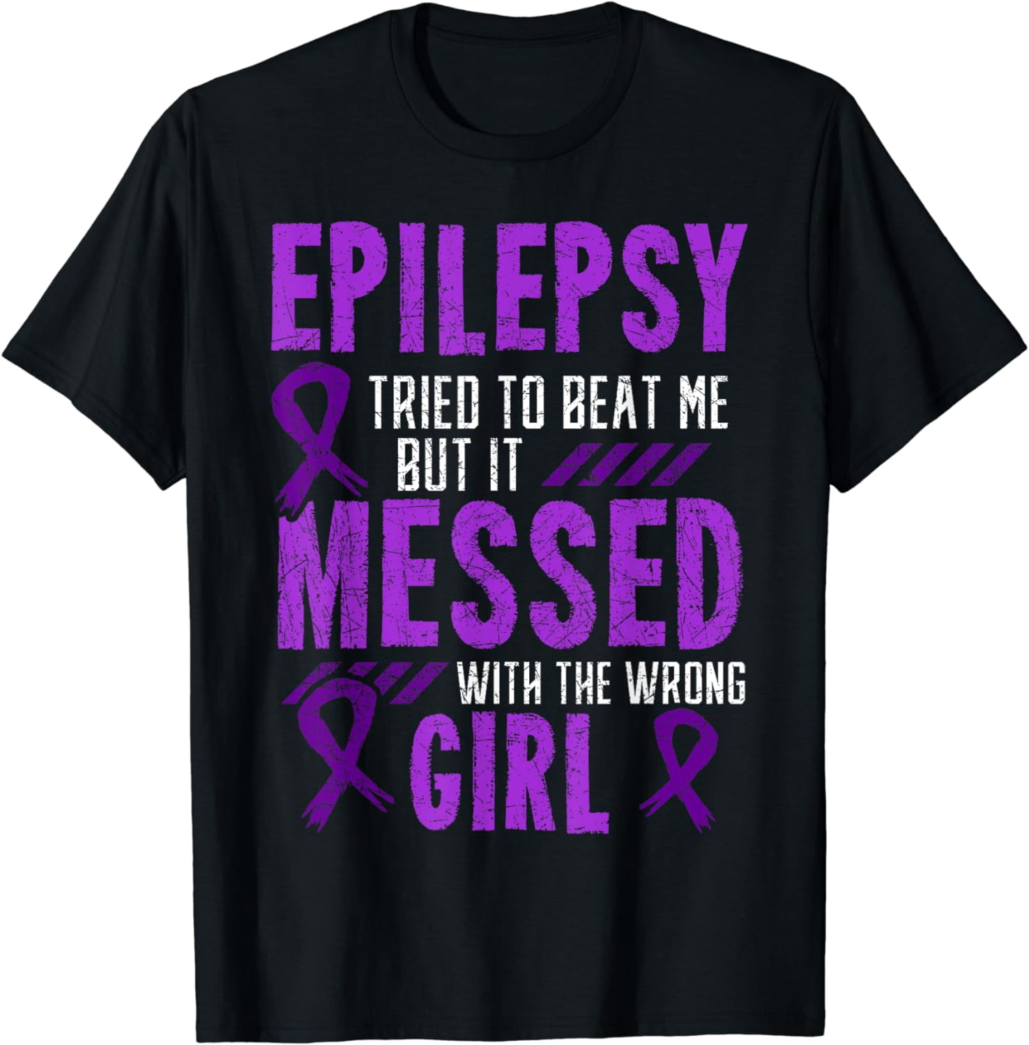 Epilepsy Warrior Day Epileptic Girl Purple Survivor Advocate T-Shirt ...
