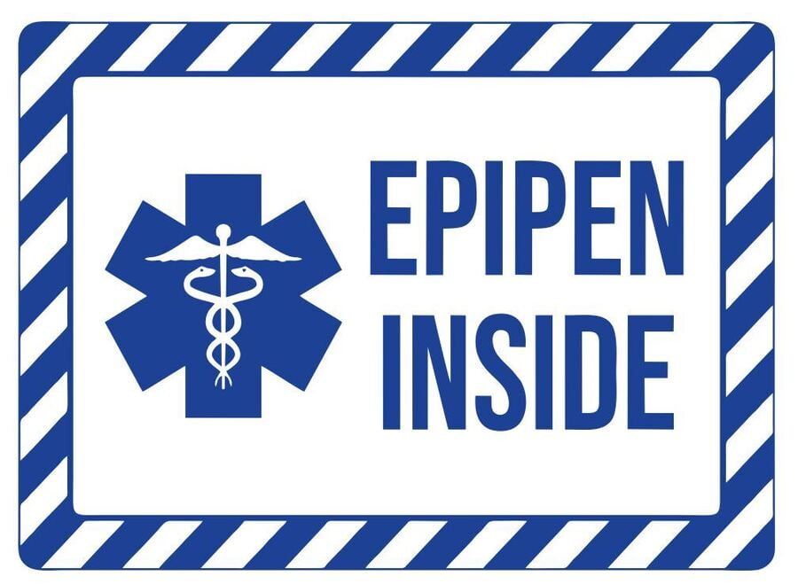 Epipen Inside Safety Sign Metal Wall Sign Size: 16 x 12 Inch - Walmart.com