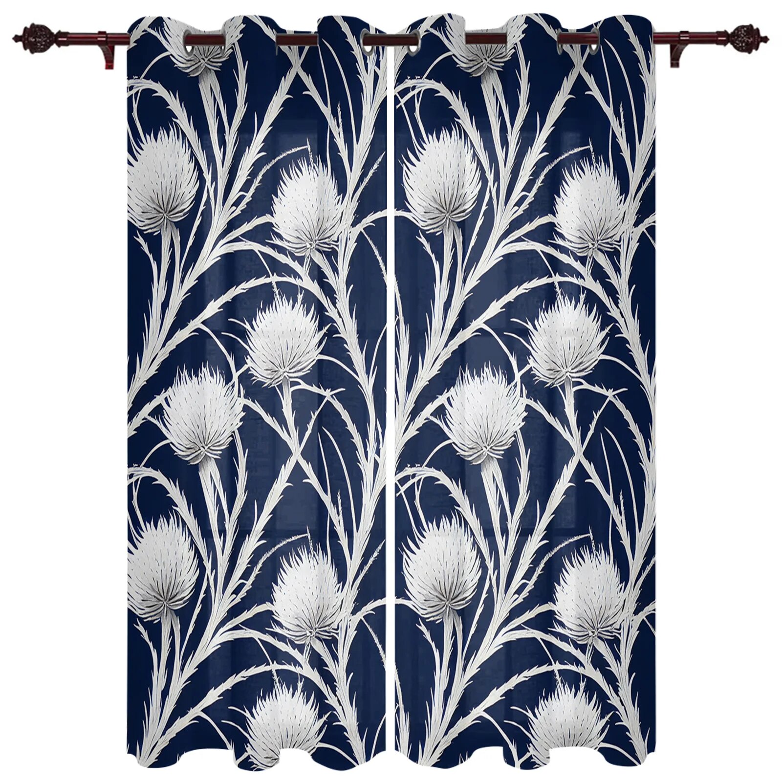 Epiphyllum Texture Window Curtain Living Room Luxury Valance Curtain ...