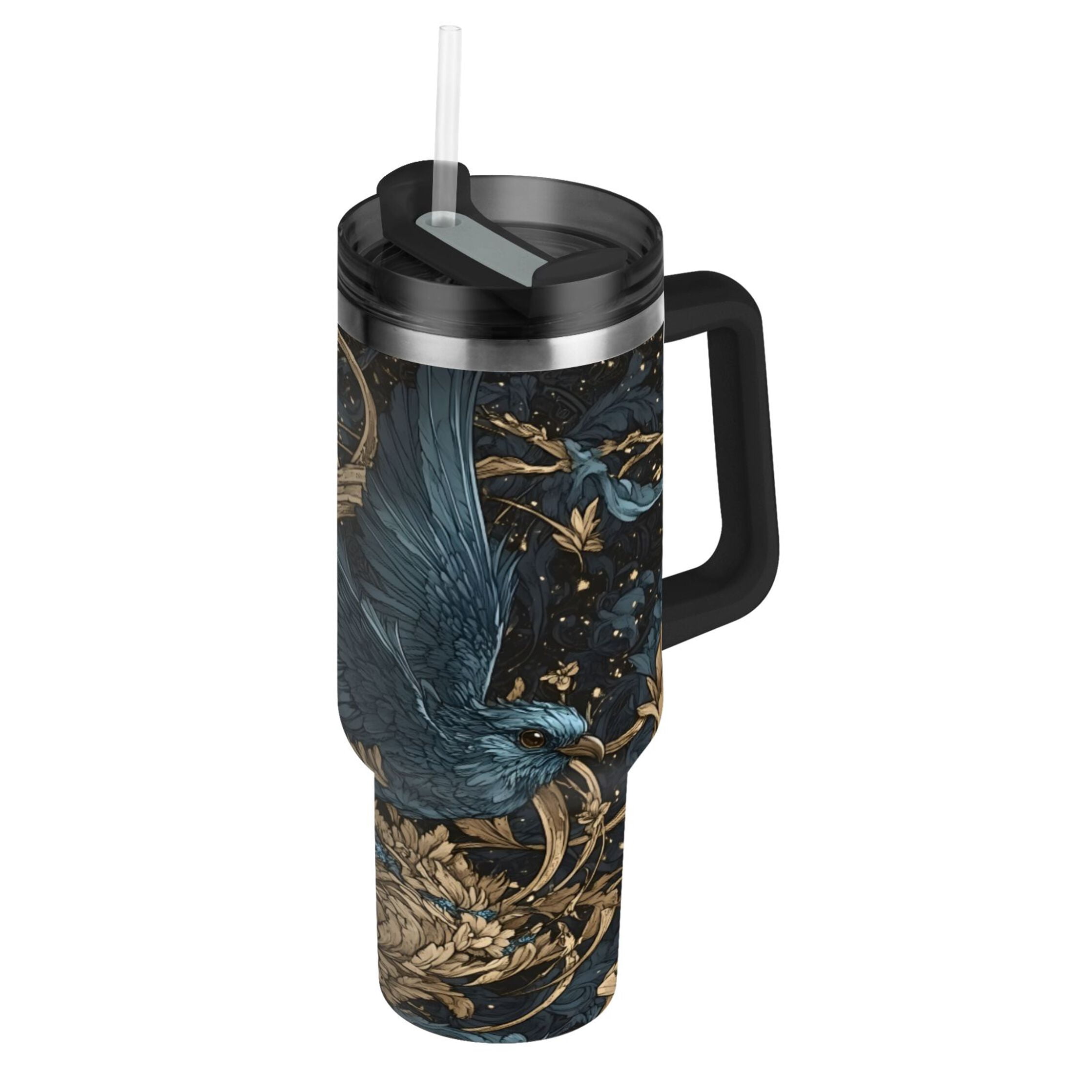 Epiphyllum and Crow Handheld Water Bottles 30oz Insulated Tumblers with ...