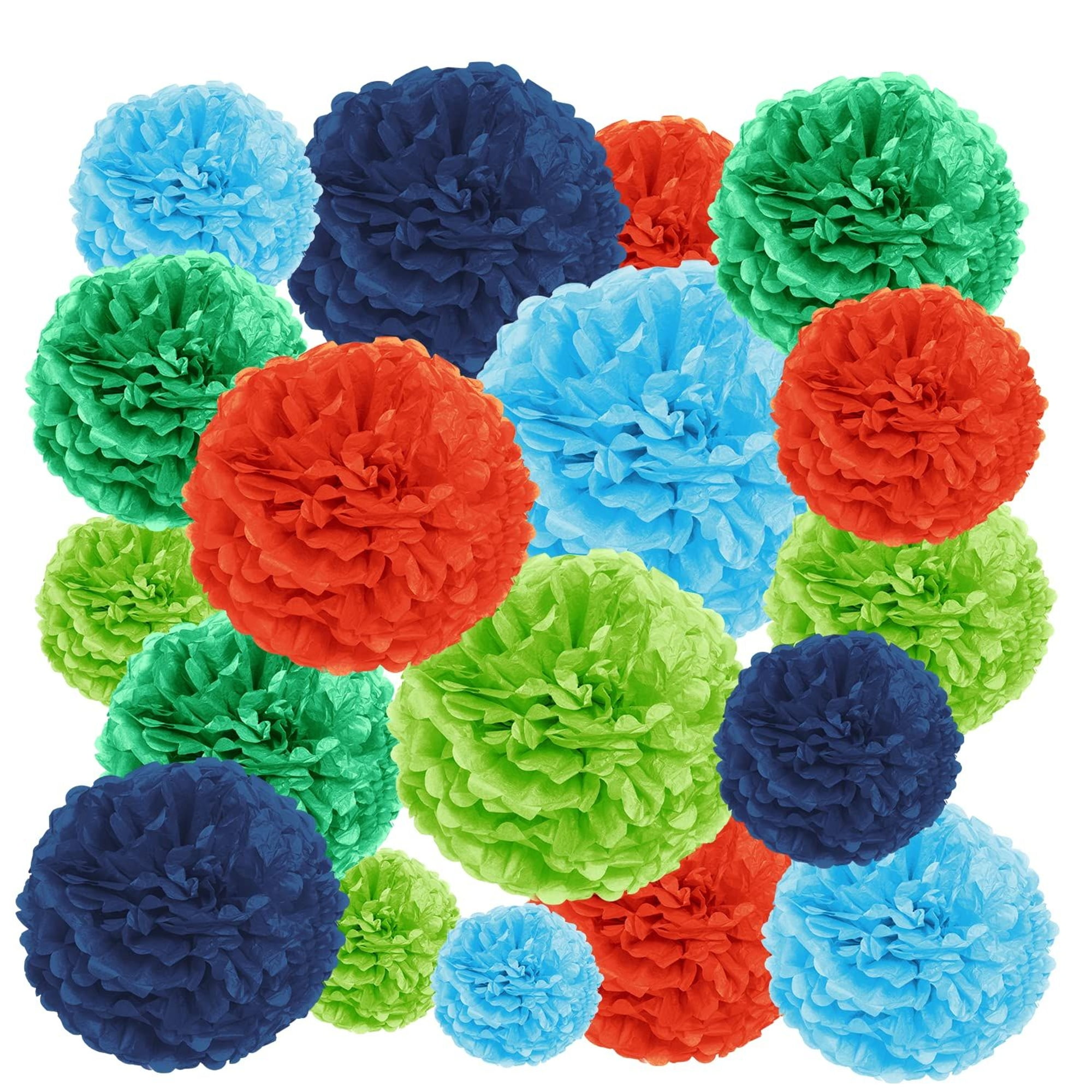 EpiqueOne 20-Piece Party Decoration Kit – Hanging Tissue Paper Pom Poms ...