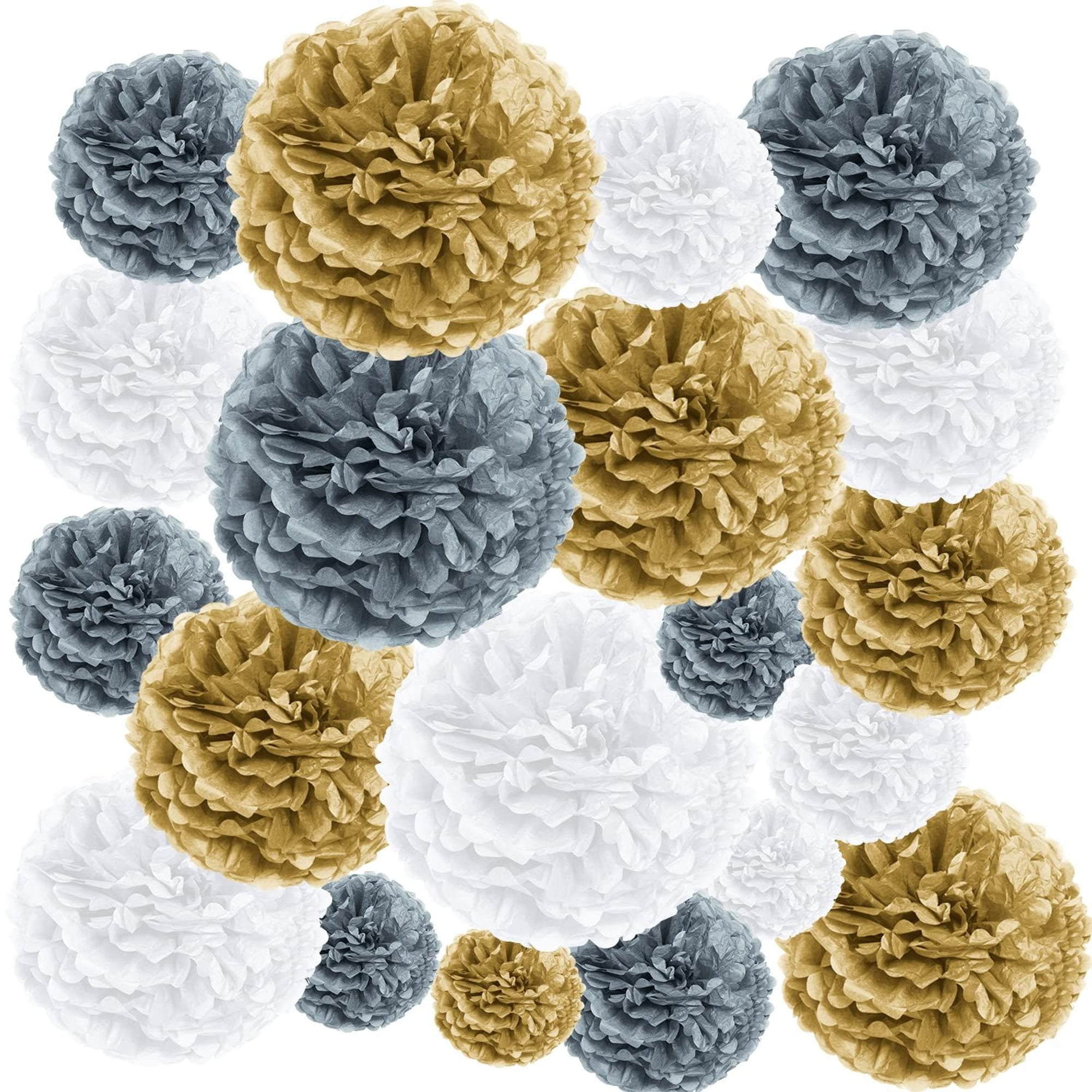 EpiqueOne 20-Piece Party Decoration Kit – Hanging Tissue Paper Pom Poms ...