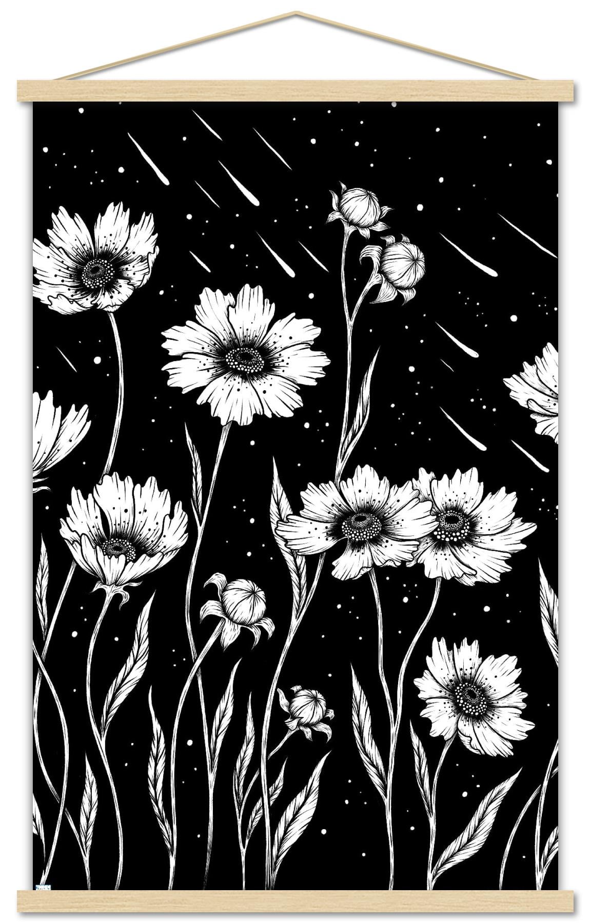 Episodic Drawing - Midnight Golden Waves Wall Poster with Magnetic ...