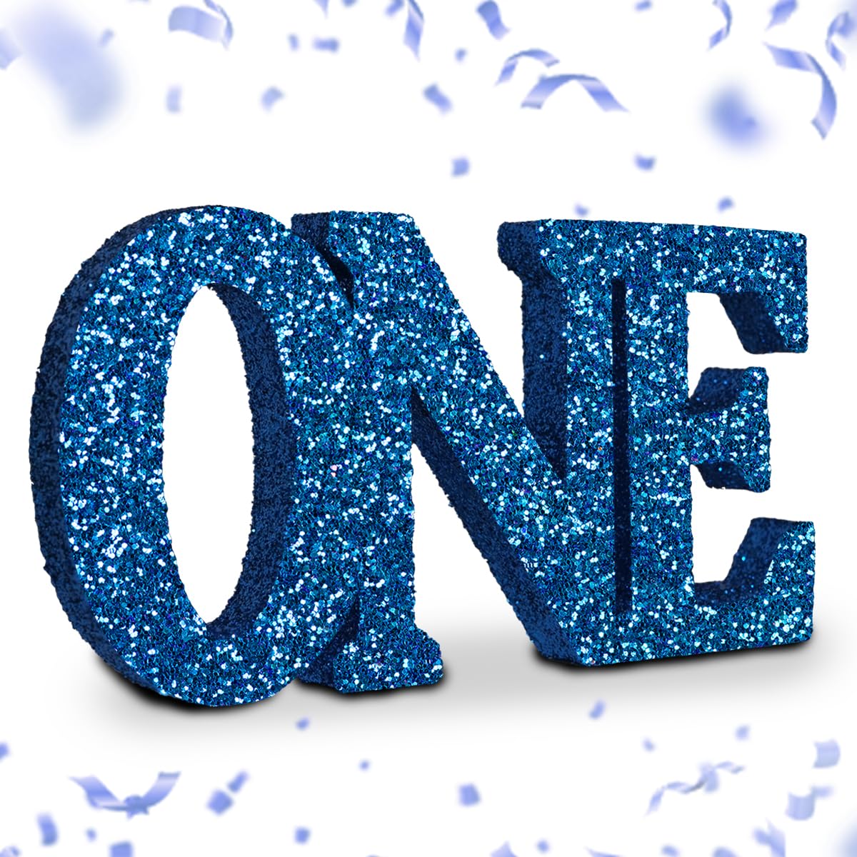 Eploger 1st Birthday Decorations ZS23 Boys,Blue Glitter ONE Letters ...