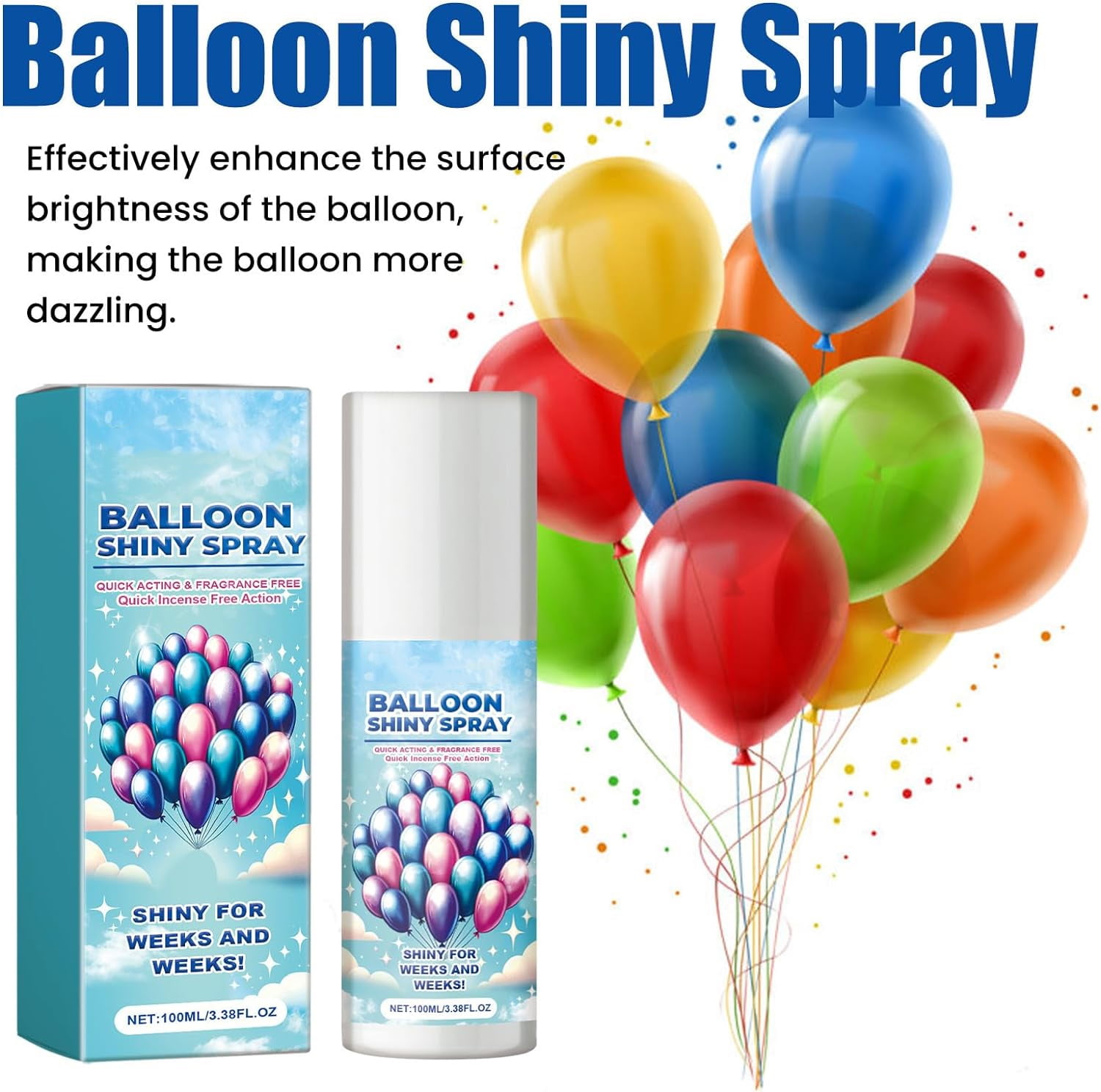 Epocak Balloon Shine, Latex Balloon Glitter Spray, Lasting and Shine ...