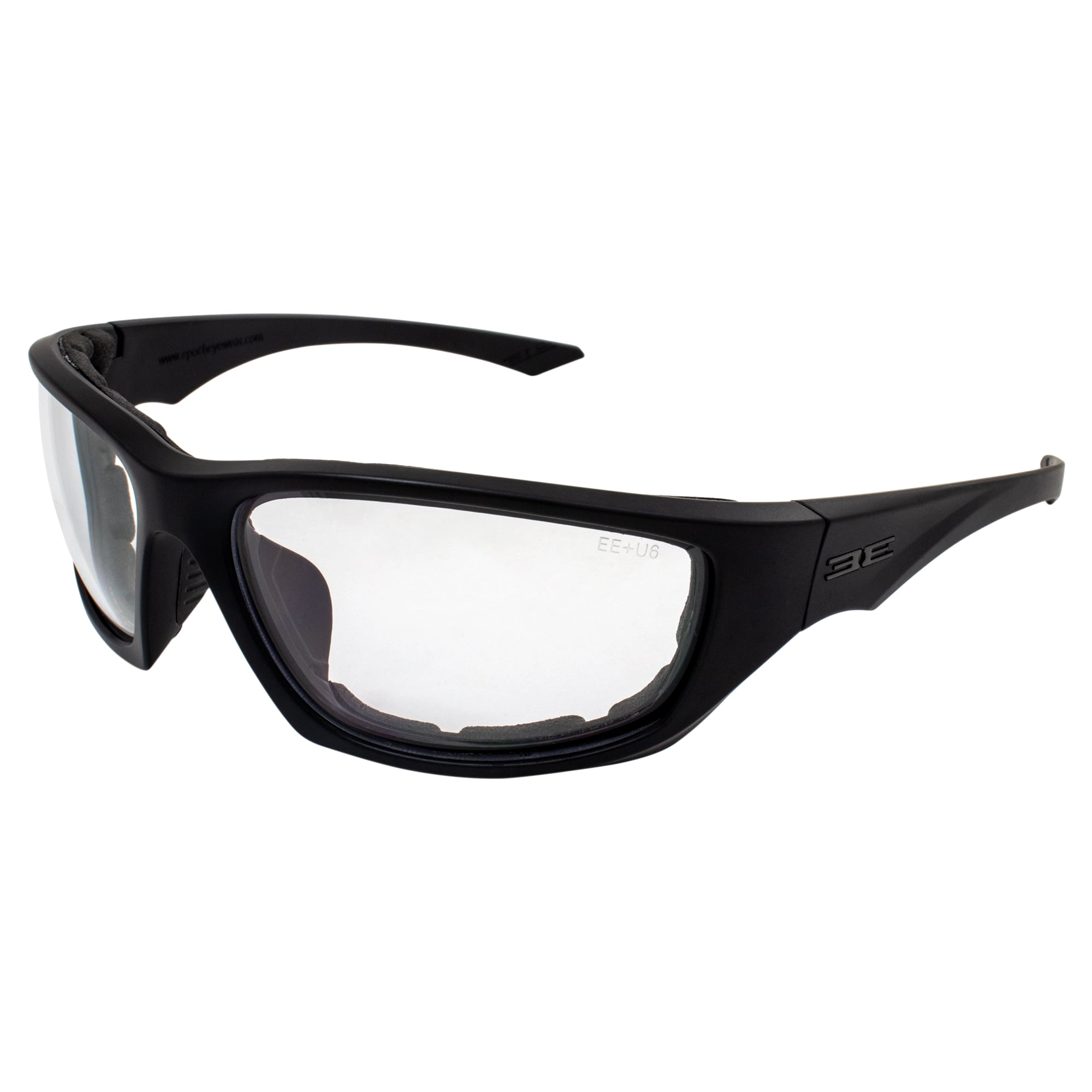 Epoch Eyewear Foam3 Padded Motorcycle Sunglasses Black Frames Clear ...