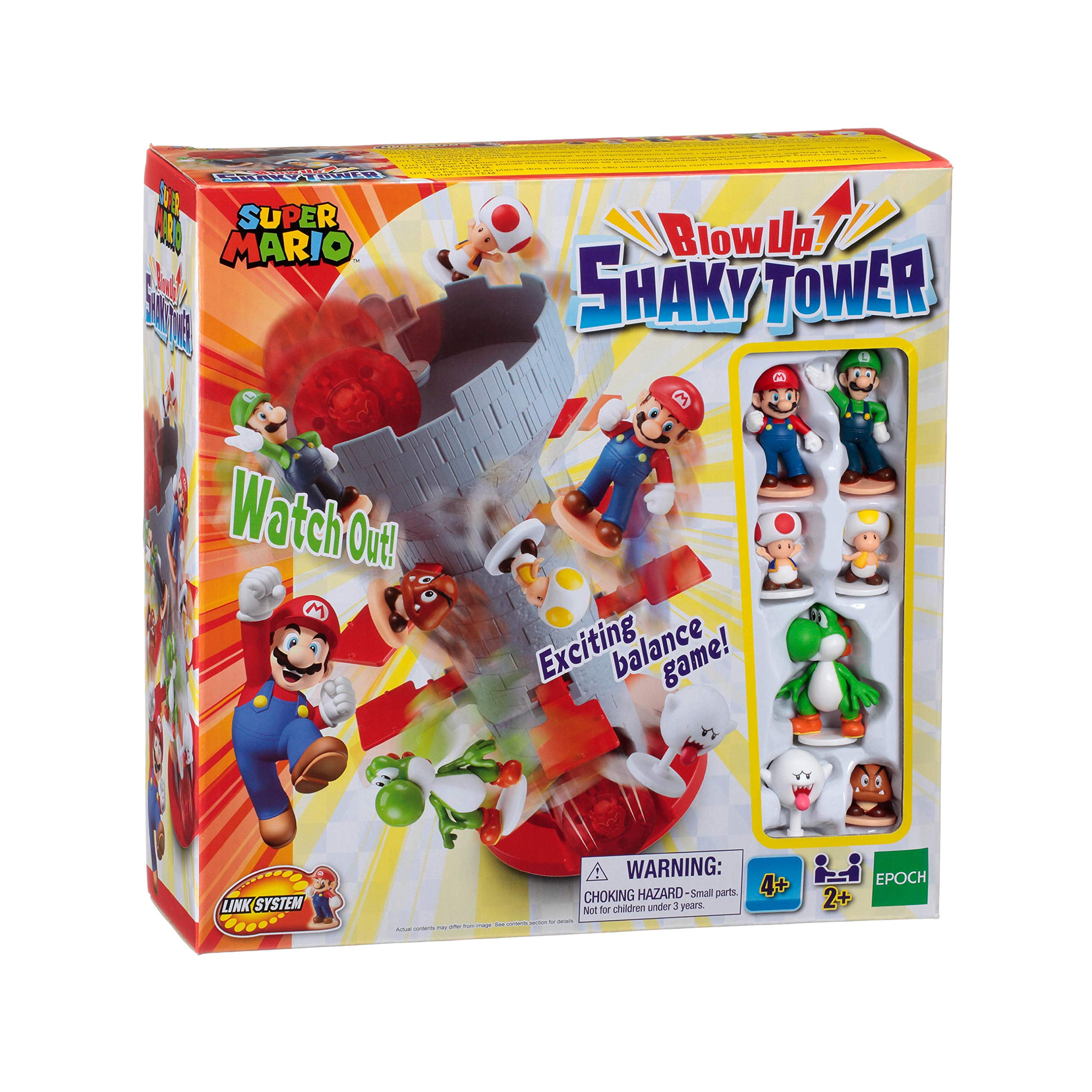 Epoch Games Super Mario Blow Up! Shaky Tower Balancing Game - Tabletop ...