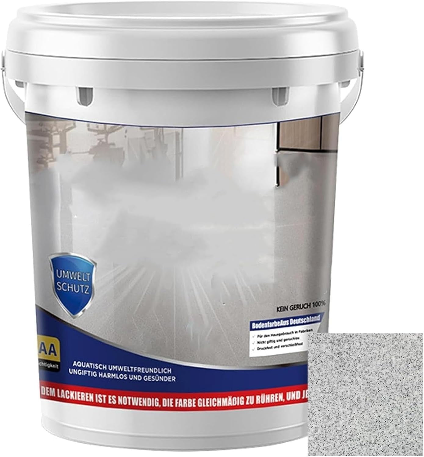 Epoxy Colored Sand Floor Paint, High Gloss Marble Effect Garage Coating ...