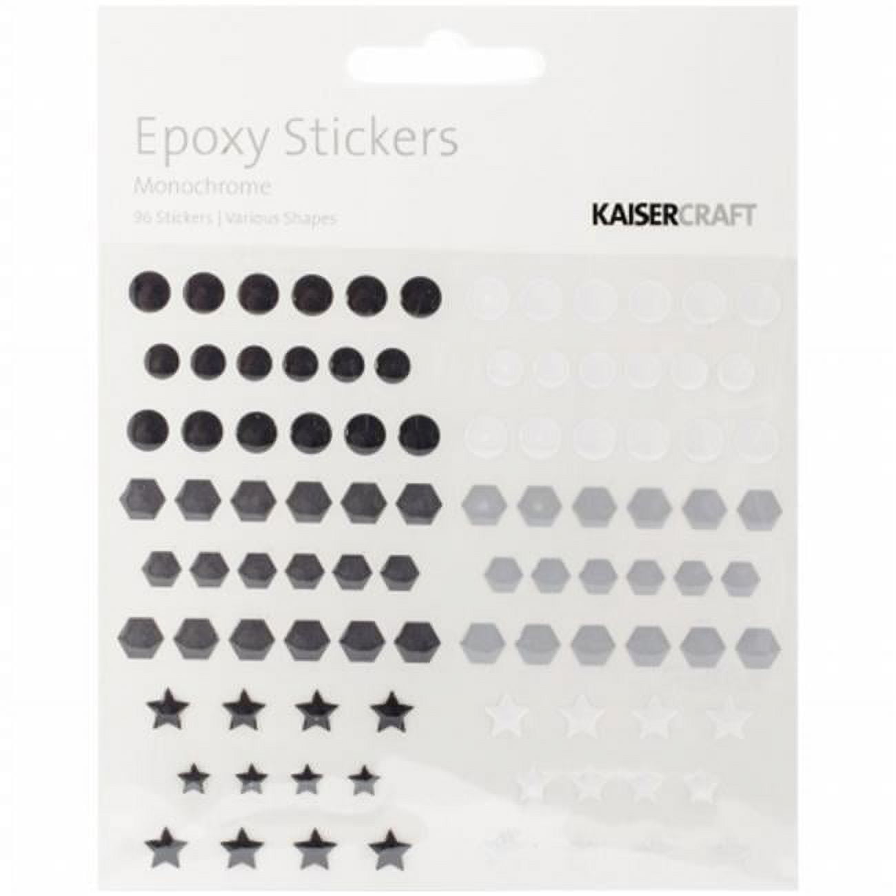 Epoxy Dots & Shapes Stickers-Monochrome, Pk 3, Kaisercraft - Walmart.com