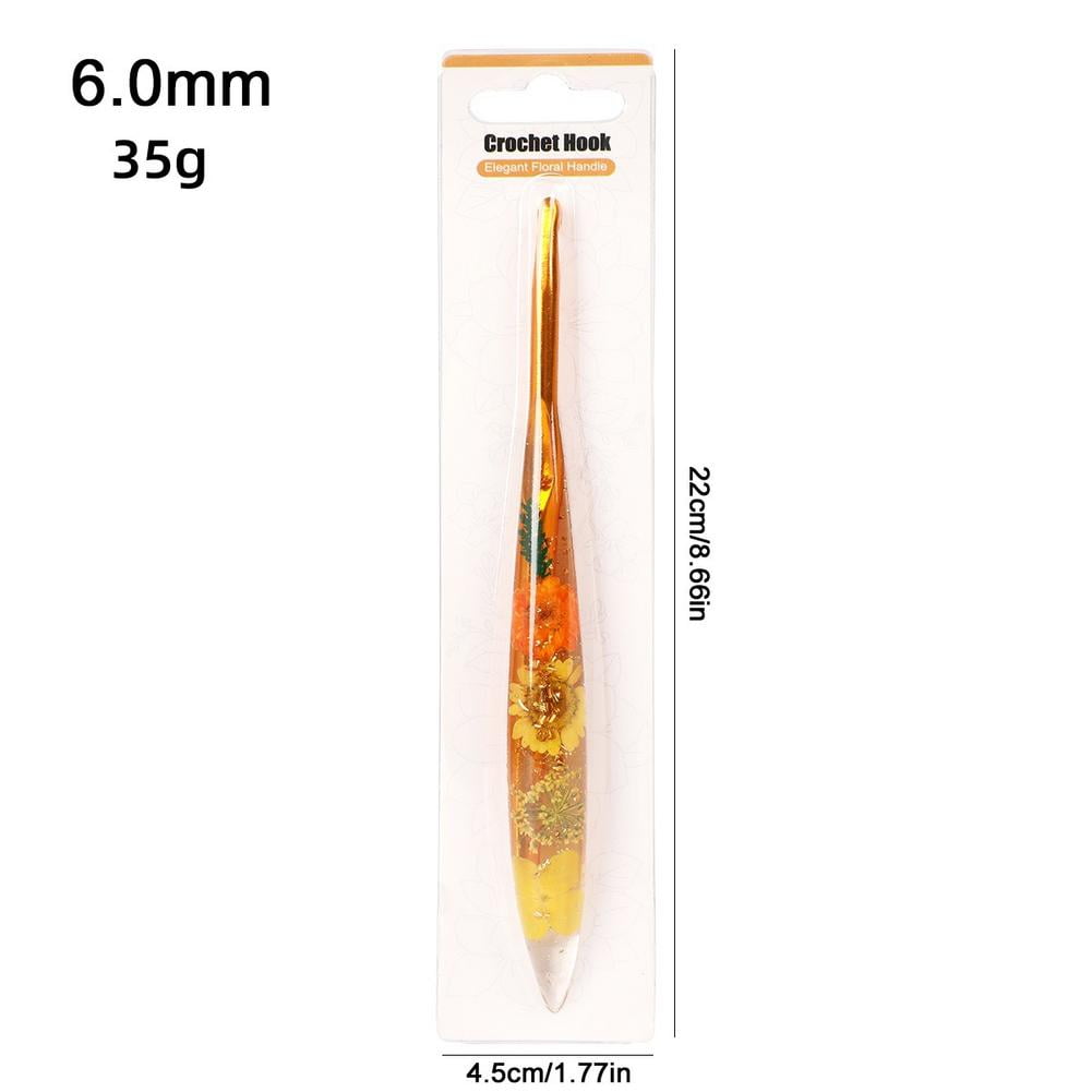 Epoxy Floral Handle Crochet Hook, Unique Artisan Design for Comfort ...