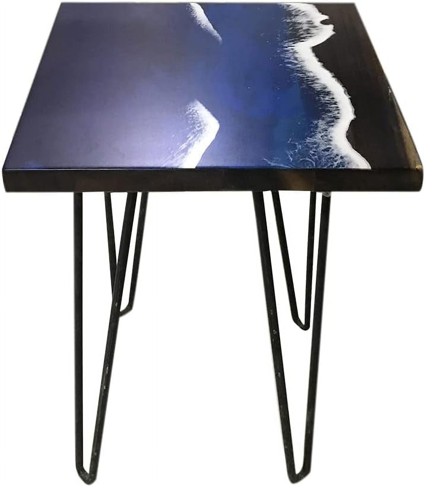 Epoxy Natural Edge ation Wood End Coffee Table Blue River End Handmade ...