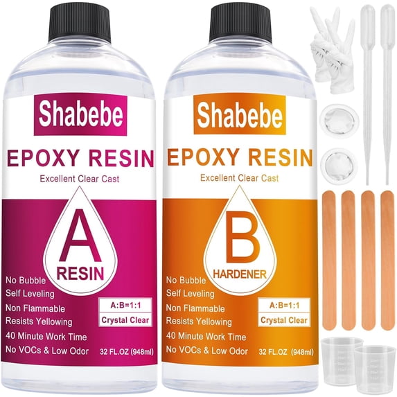 Epoxy Resin, 64OZ Epoxy Resin Crystal Clear, Not-Yellowing No-Bubble ...