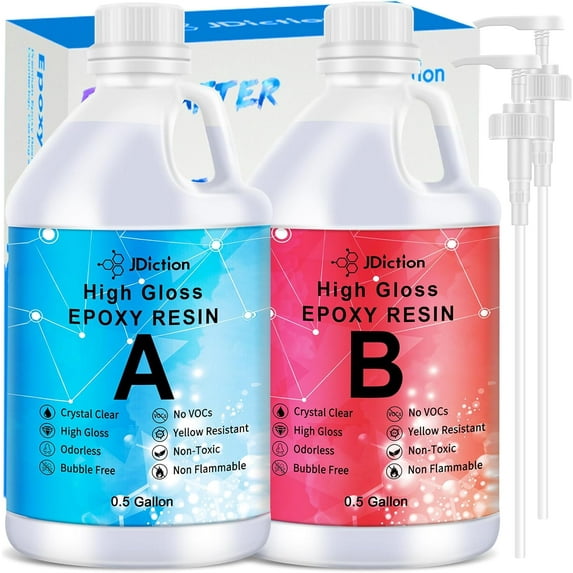 Epoxy Resin Clear High Gloss Epoxy Resin, Maximum 1.5 Inch Deep Pour 1 ...