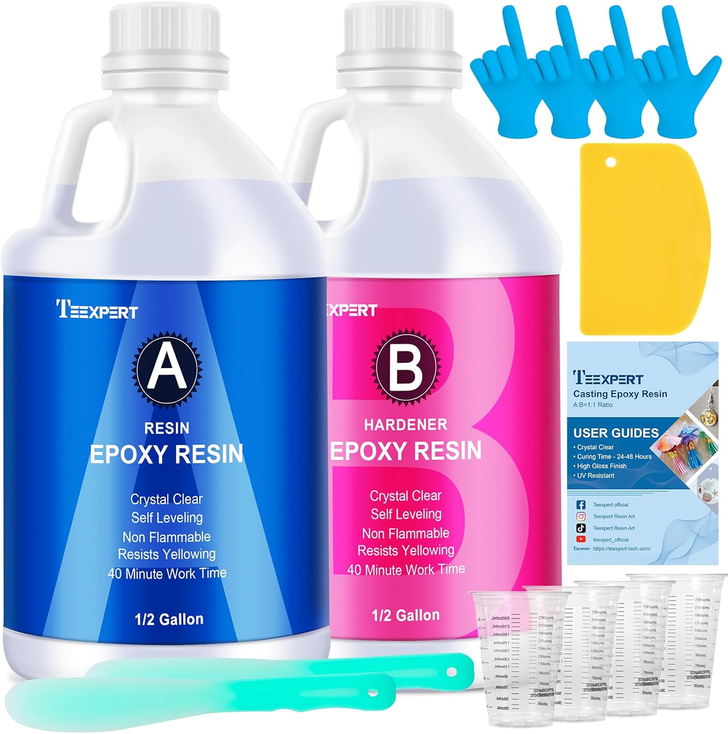 Epoxy Resin Crystal Clear: 1 Gallon Epoxy Resin Kit Casting Resin Non ...