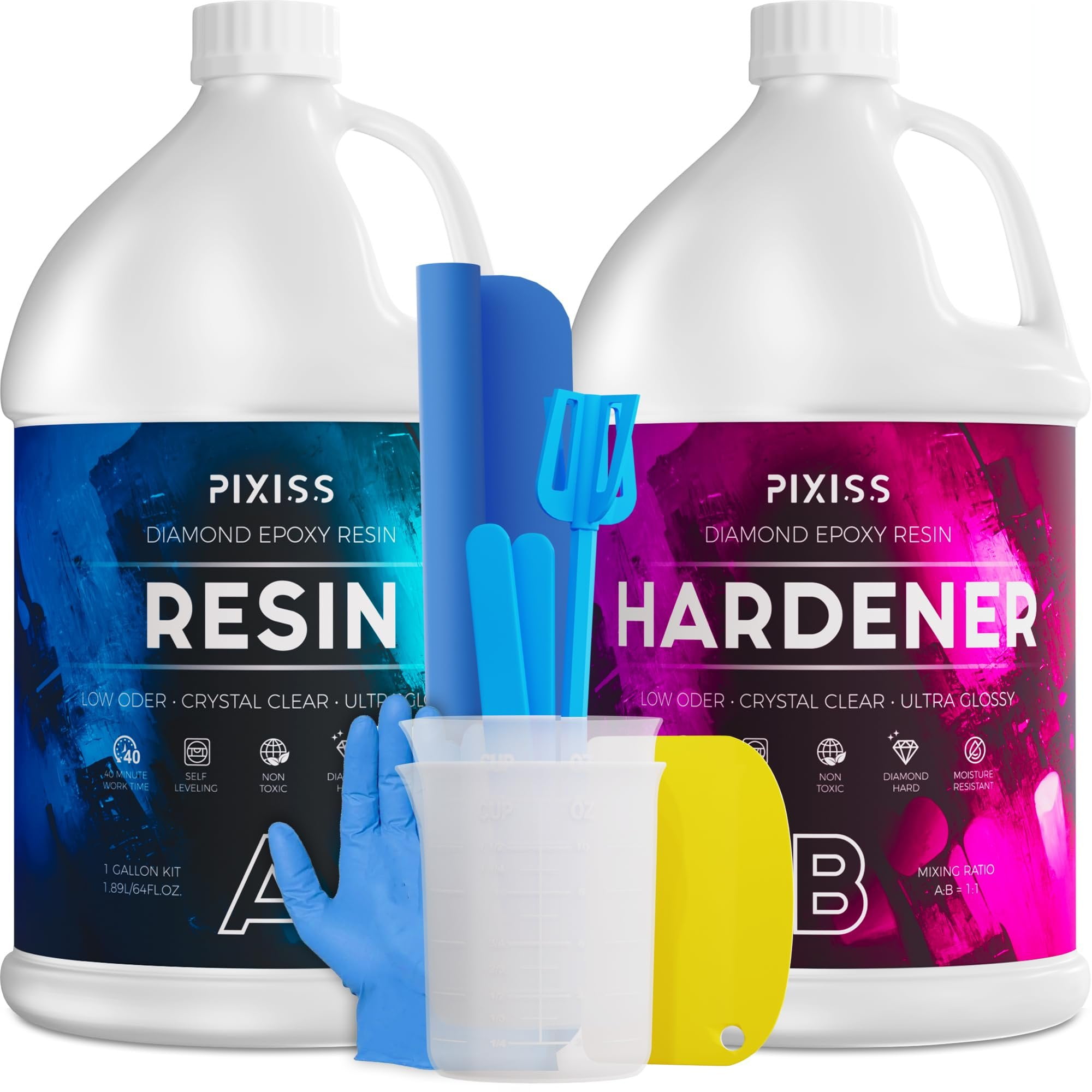 Pixiss Brand Non-Toxic Epoxy Resin Crystal Clear Casting for Art ...