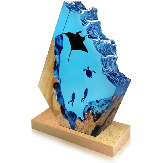 Epoxy Resin Desk Art Ornaments for Men Office Decor Handmade Bedside ...