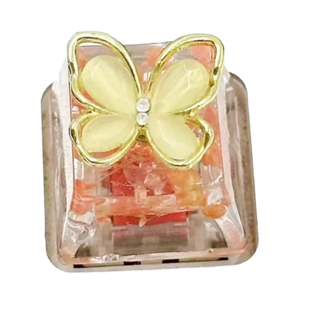 Epoxy Resin Keycap with Rotating Butterfly and Dry Flower Backlight ...