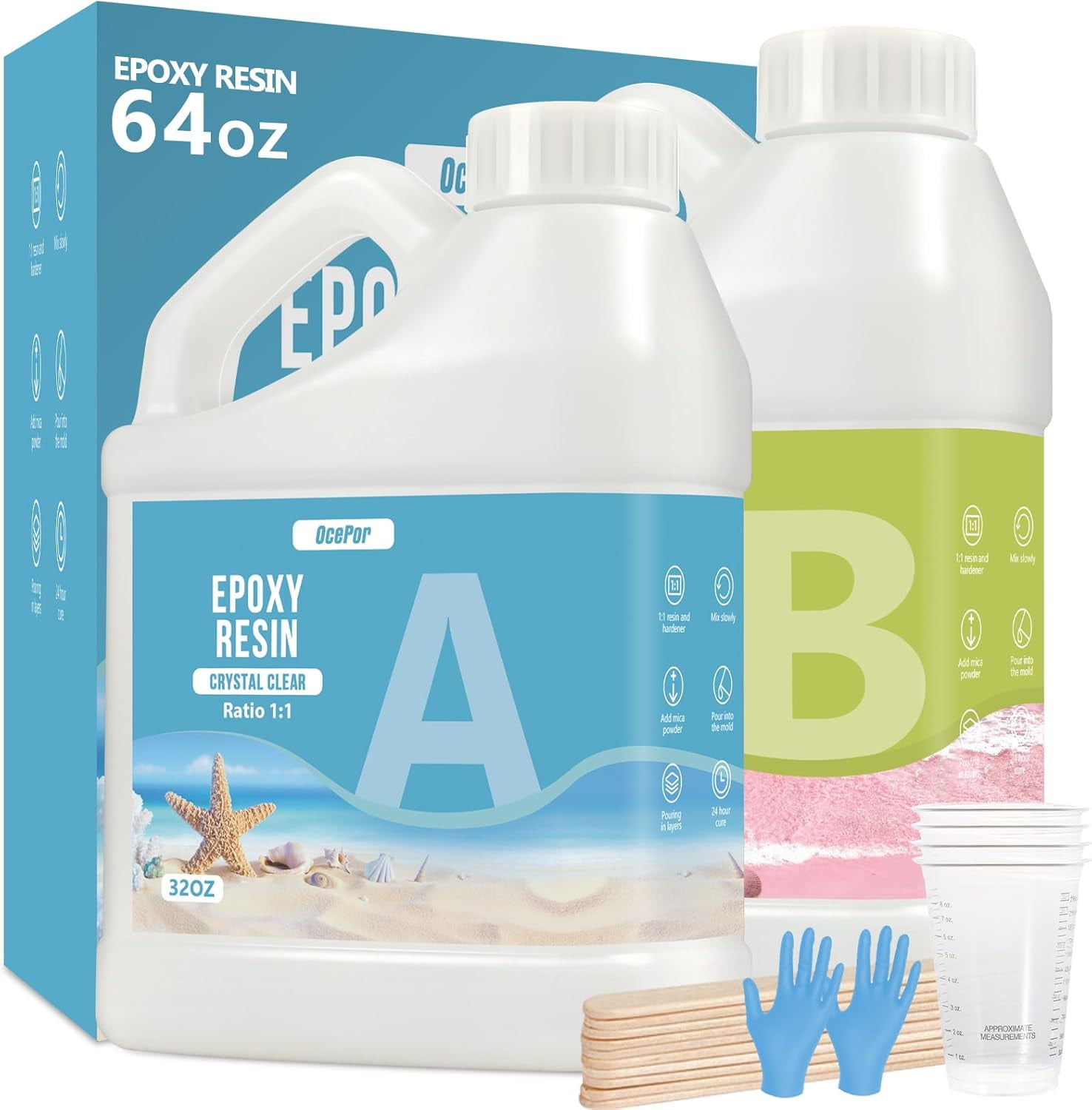 Epoxy Resin Kit - Crystal Clear, No Yellowing or Bubble Art Resin for ...