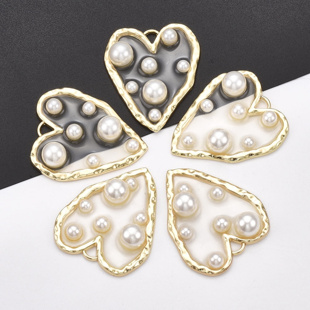 Epoxy Resin Pendants with Alloy Findings and ABS Plastic Imitation ...