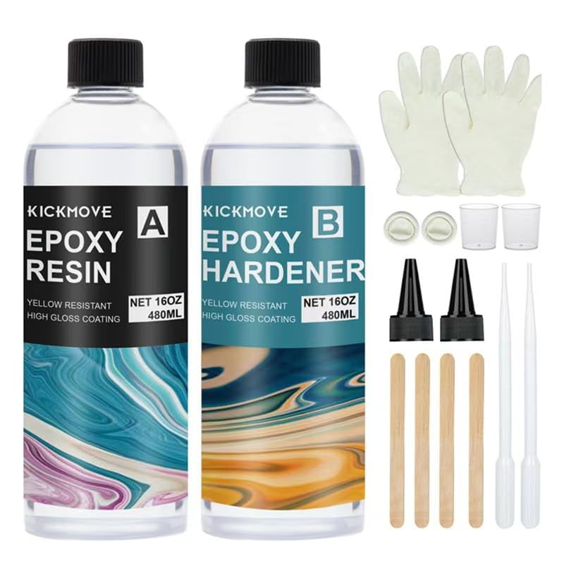 Epoxy Resin with Pumps- Crystal Clear Epoxy Resin Kit, No Yellowing and ...