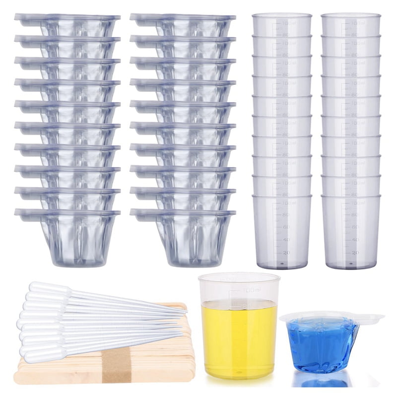 Epoxy Resin Tool Kit, 20Pack Plastic Graduated Cups, 200 Pack 40ml ...