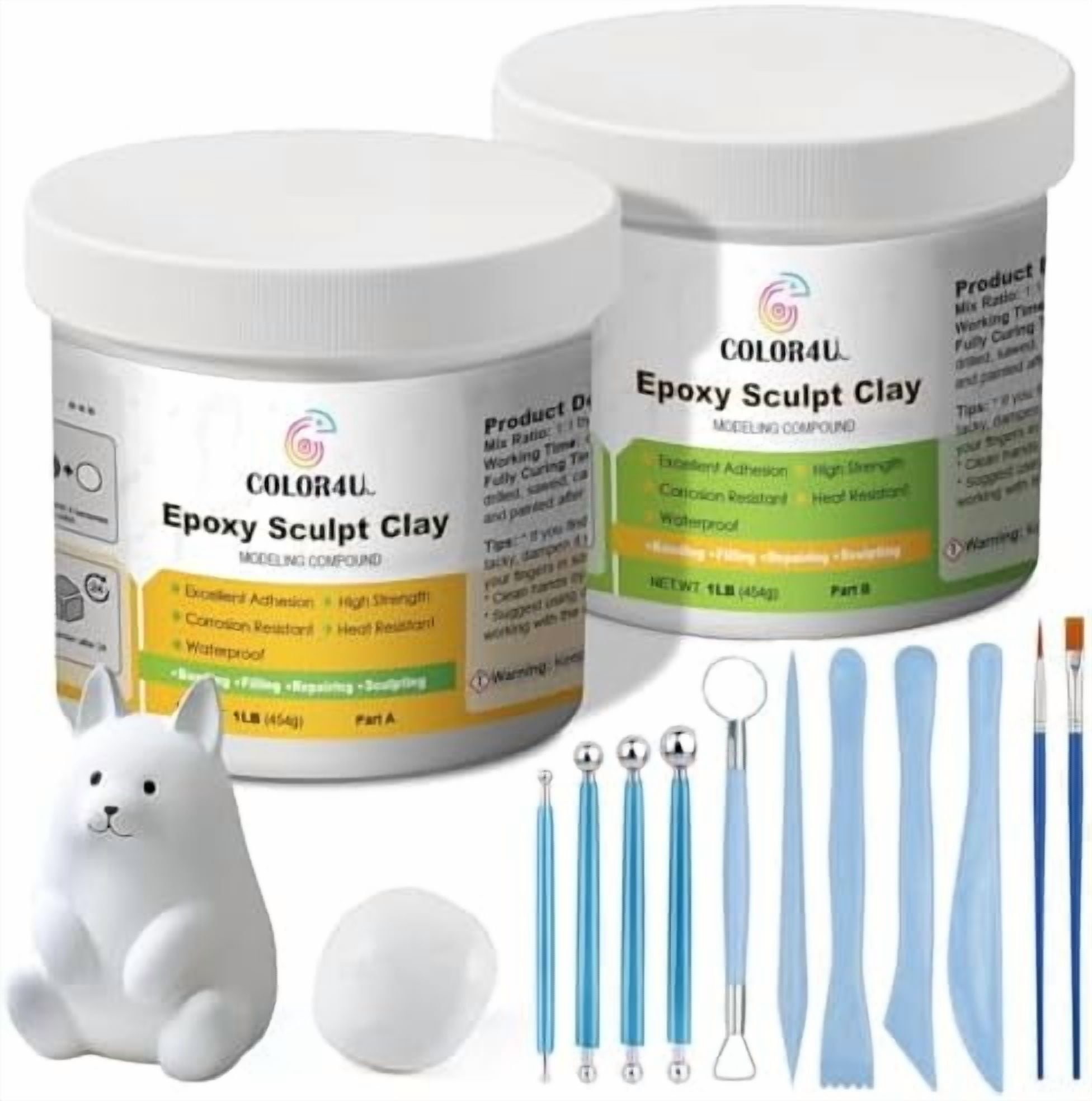 Epoxy Sculpt Clay, 2 Pound White Epoxy Putty,2 Part Strong Adhesive ...