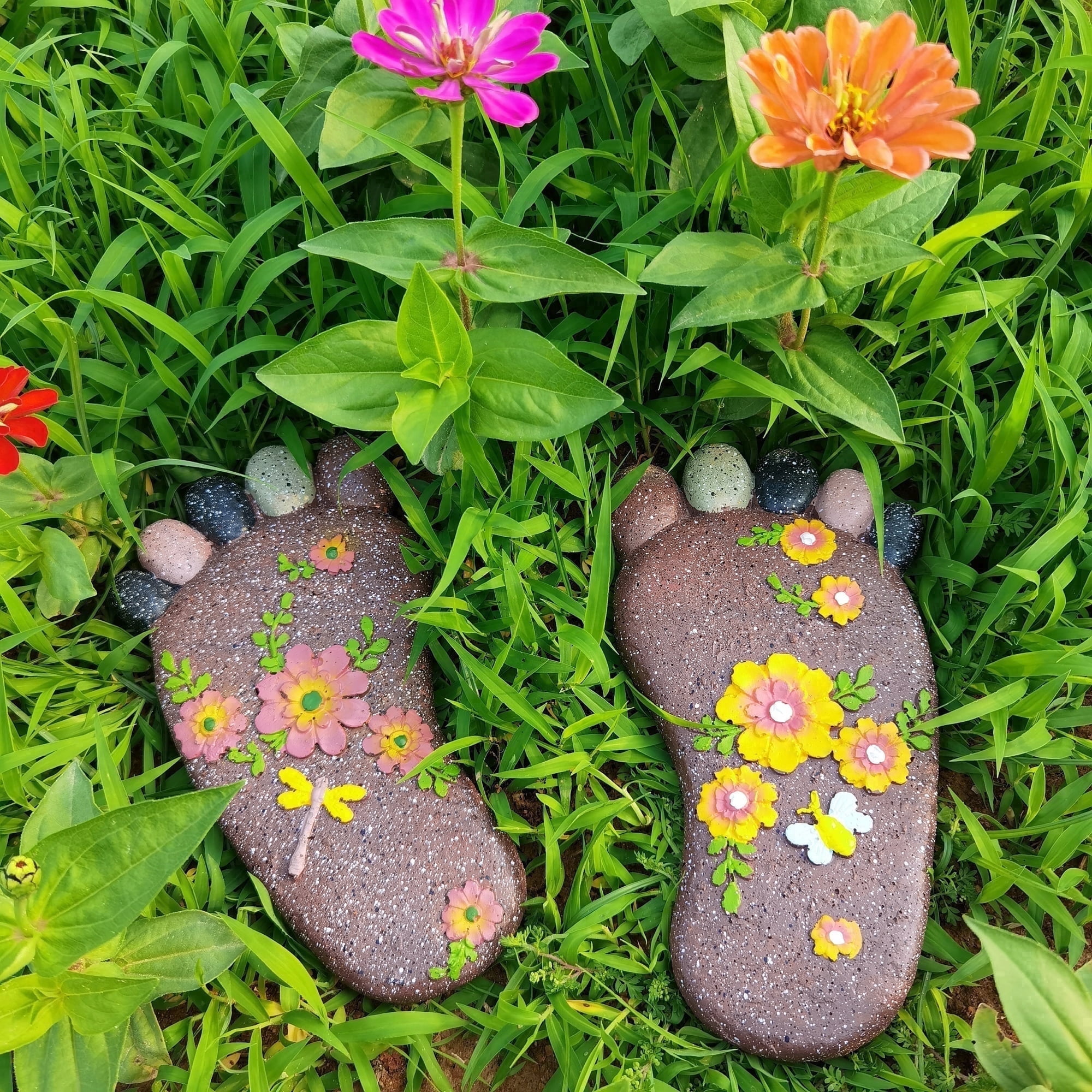 Outdoor Decorative Footprint Garden Stepping Stones - Walmart.com