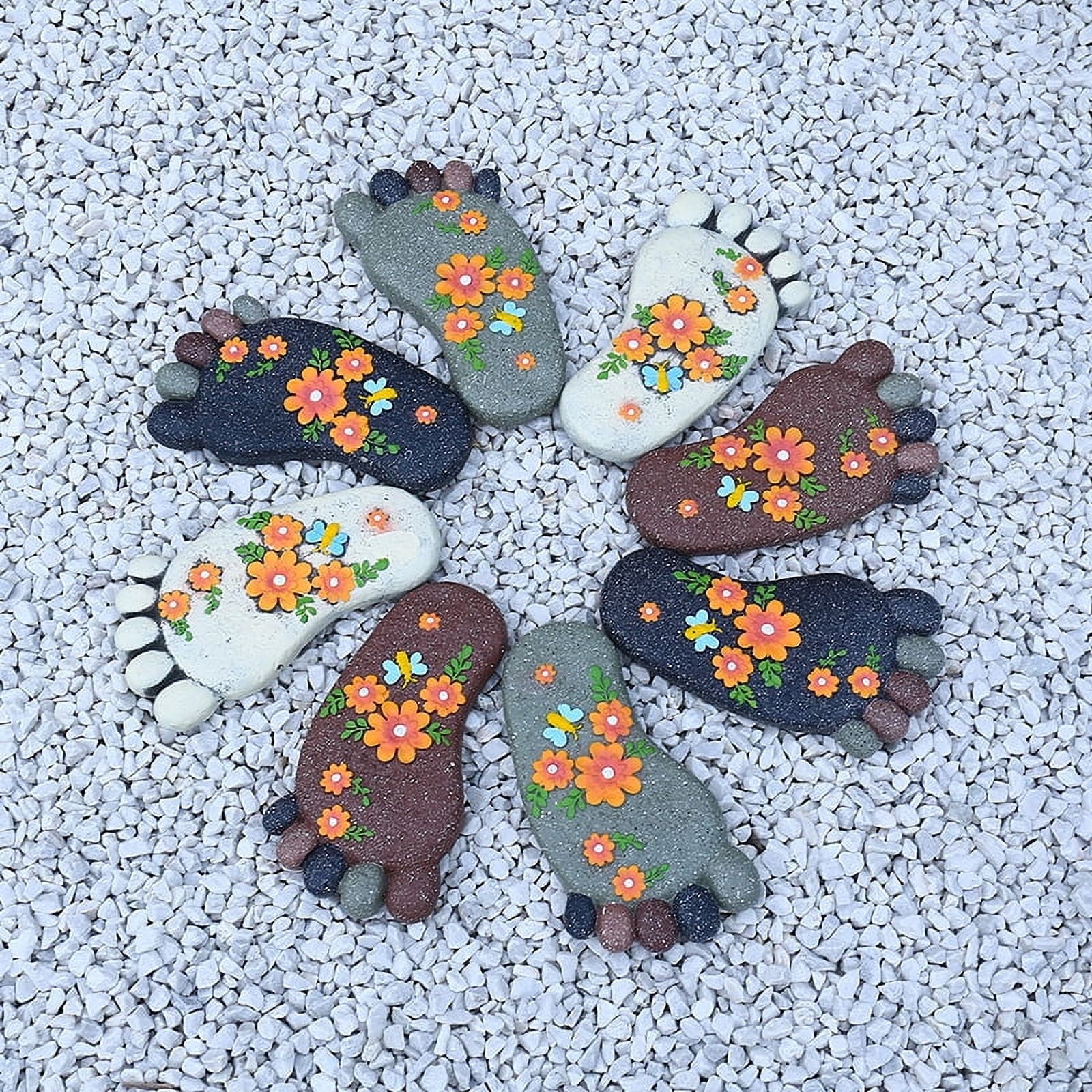 Epoxy resin Footprint Garden Stepping Stones Set of 2 , Outdoor ...