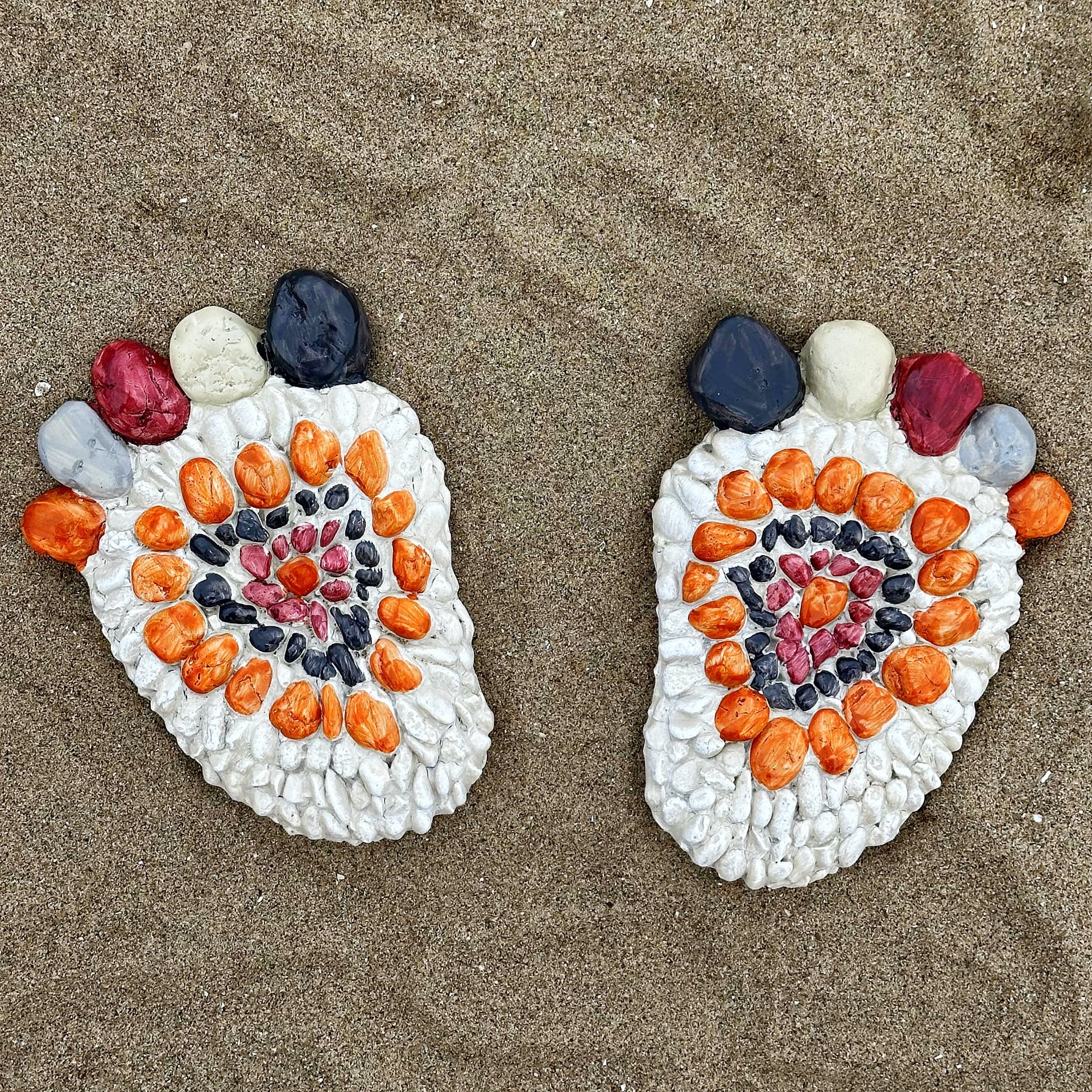 Epoxy resin Footprint Garden Stepping Stones Set of 2 , Outdoor ...