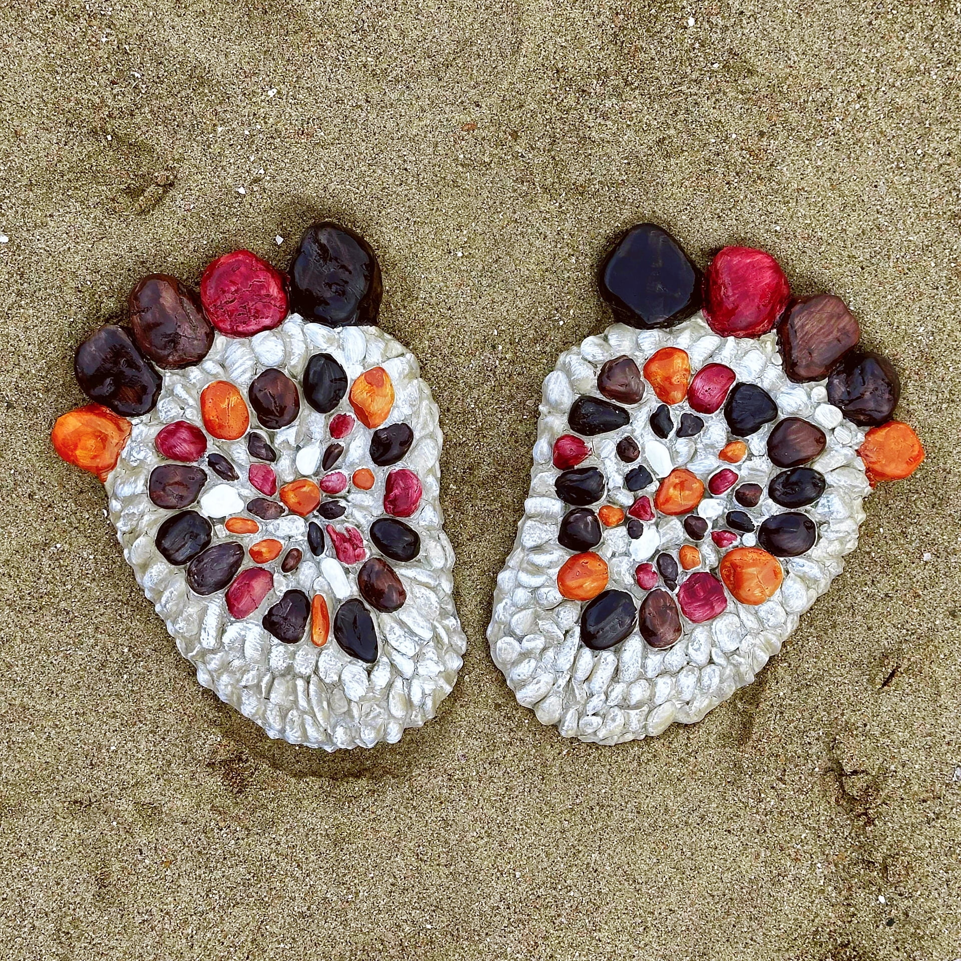 Epoxy resin Footprint GardenSimulated pebbles Stepping Stones Set of 2 ...