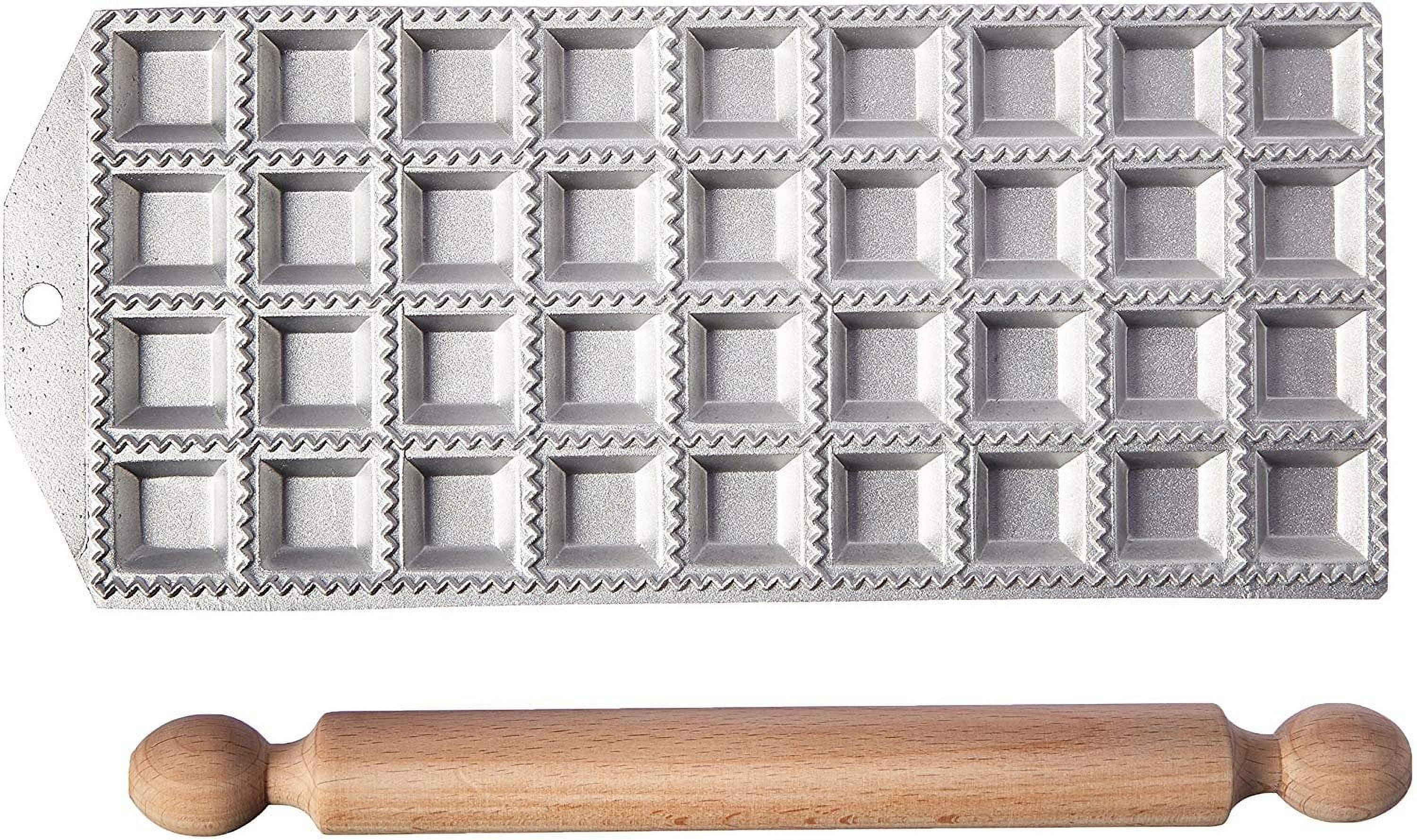 Eppicotispai 36 Holes Aluminum Square Ravioli Maker with Rolling Pin ...