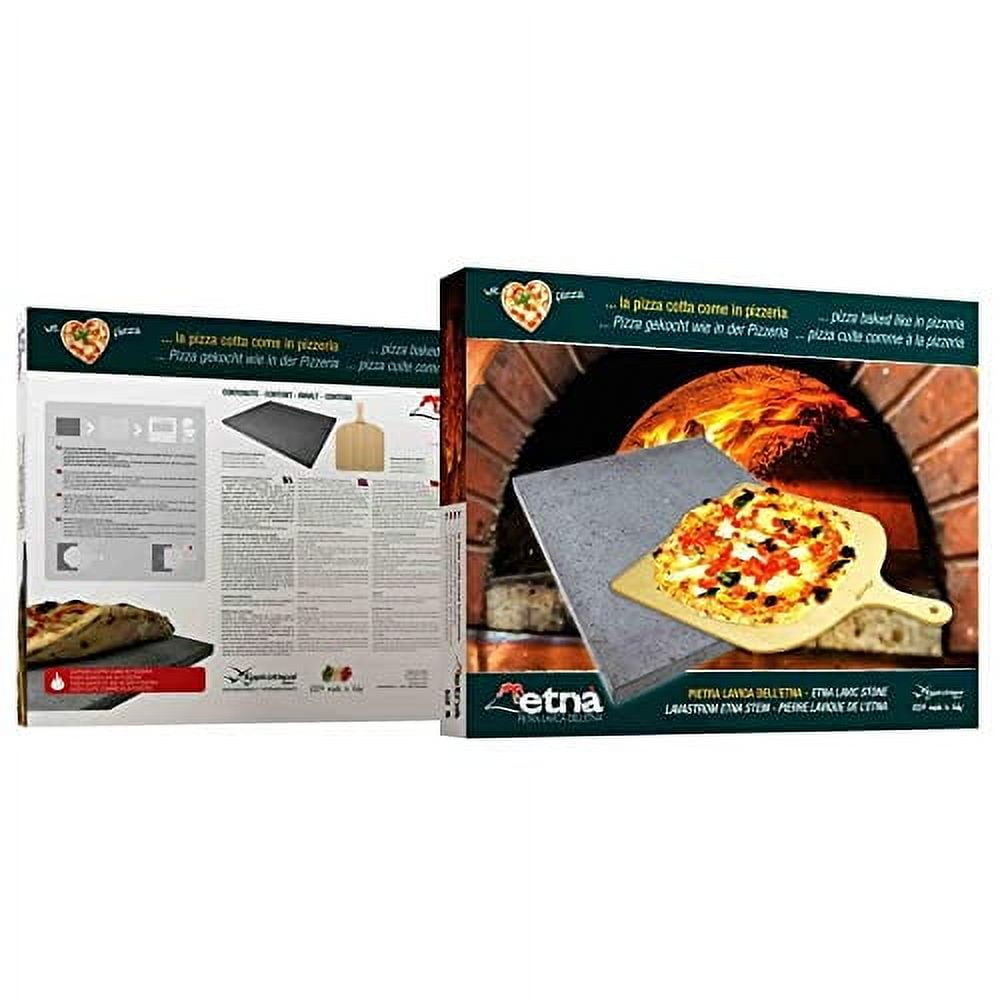 Eppicotispai Pizza Set with Cooking Stone and Pizza Peel, Silver ...