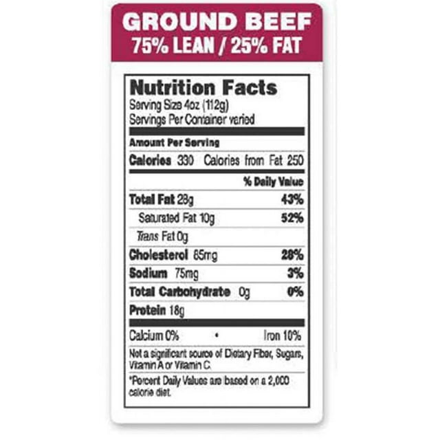 Epsen Hilmer Graphics 75 Percent Lean 25 Percent Fat Two Color Label ...