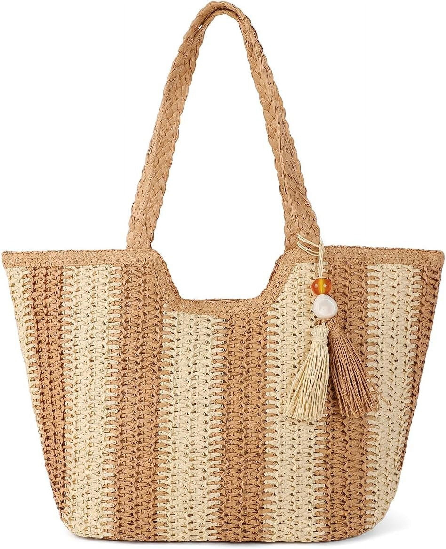 Epsion Women Tassel Straw Beach Bag Large Summer Straw Tote Bag ...