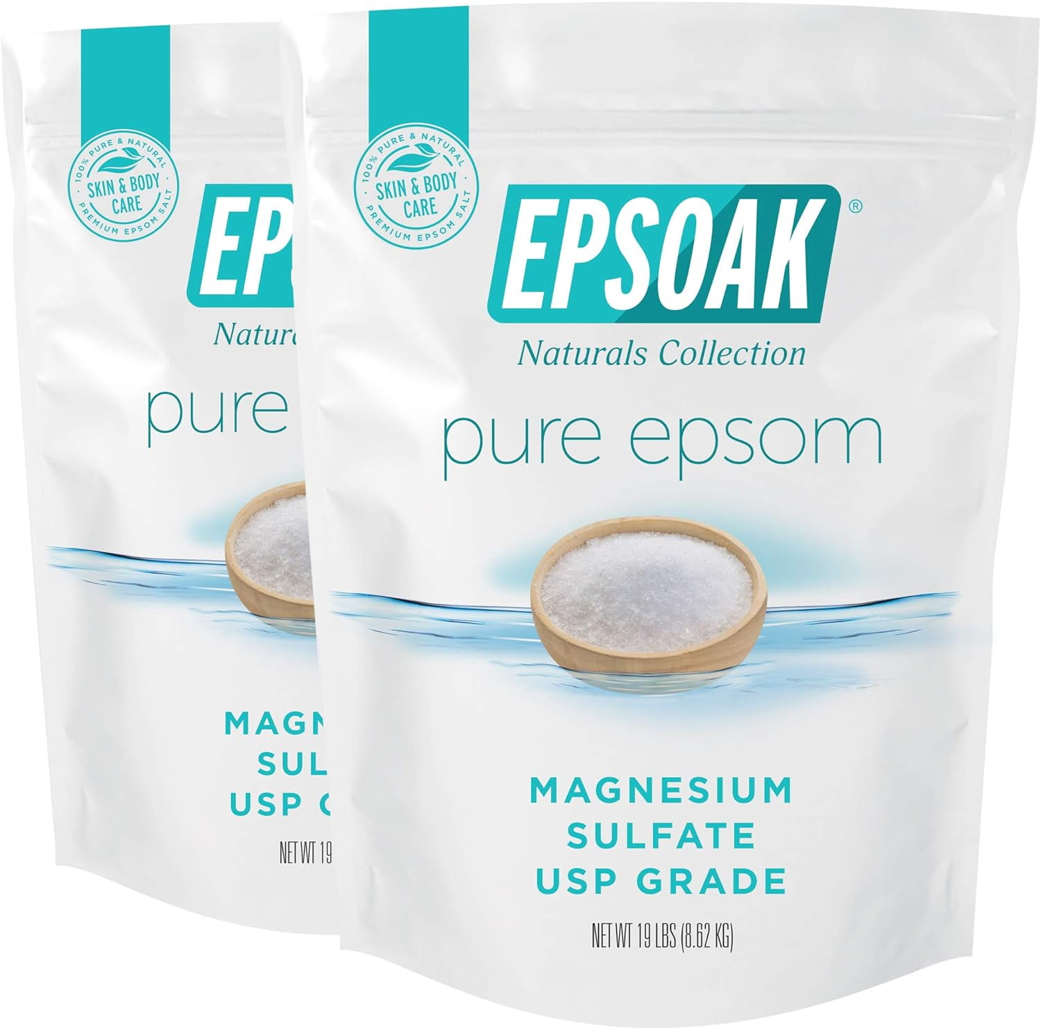 Epsom Salt 38 lb. Magnesium Sulfate USP. (Qty. 2 x 19lb. Bags ...