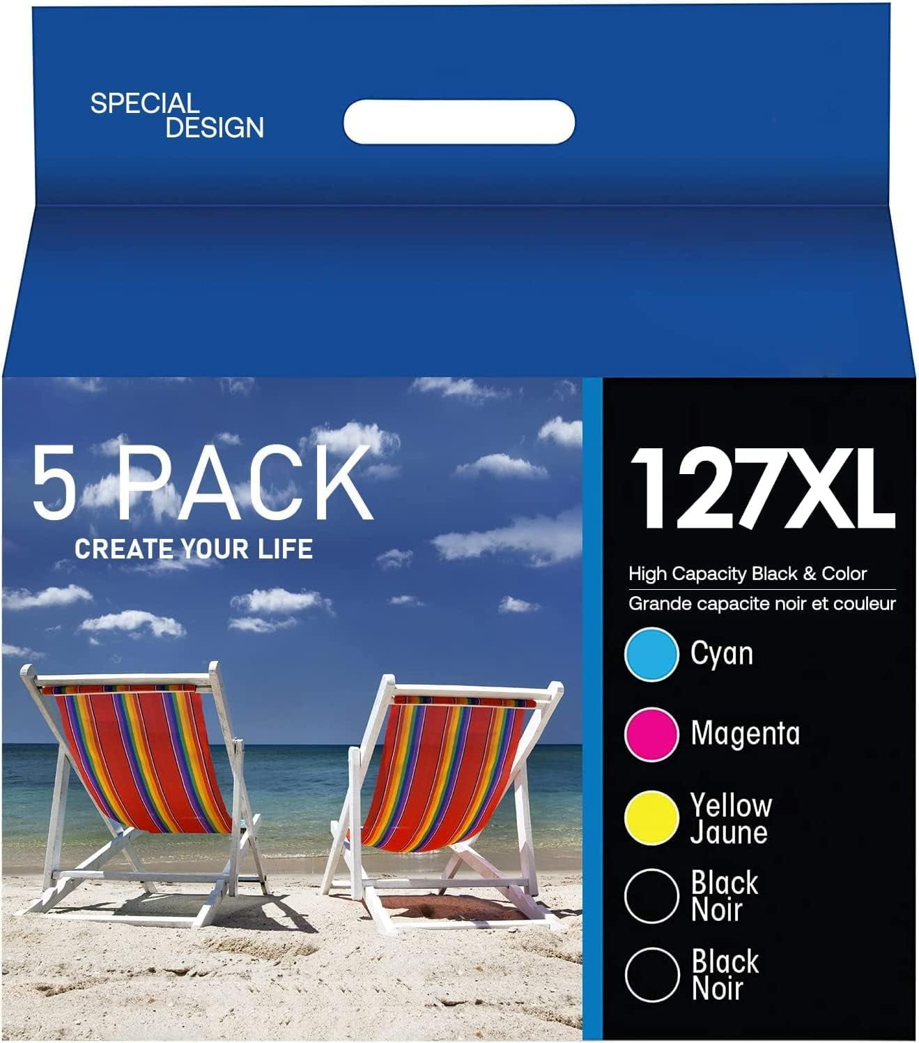 Epson 127 T127 5-Pack Ink Cartridges for NX530, WF-3520, WF-3530, WF ...