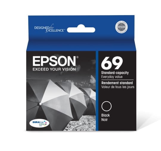 Epson 69 Genuine DURABrite Ultra Black Ink Cartridge T069120 – Standard ...