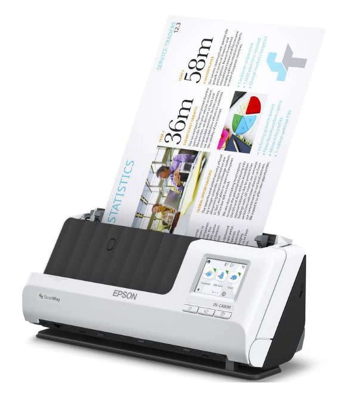 Epson Fast Feed DS-C480W Wireless Compact Desktop Scanner with Auto ...