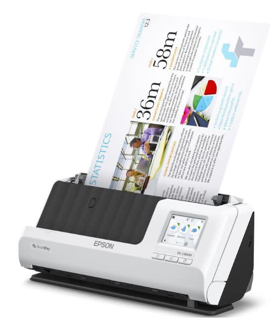 Epson DS-C480W Wireless Compact Desktop Document Scanner with Auto ...